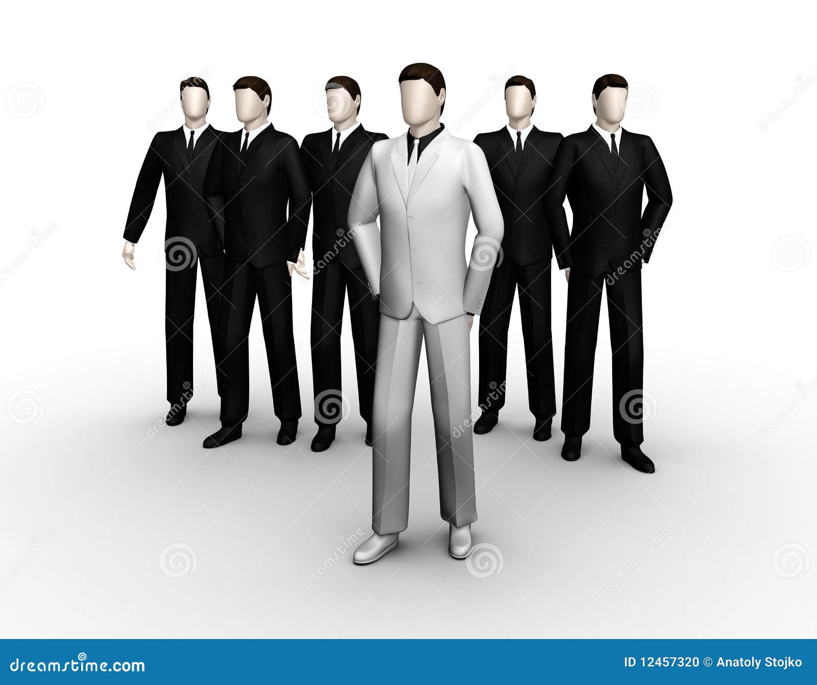 The Group of Six Businessman Stock Illustration - Illustration of ...