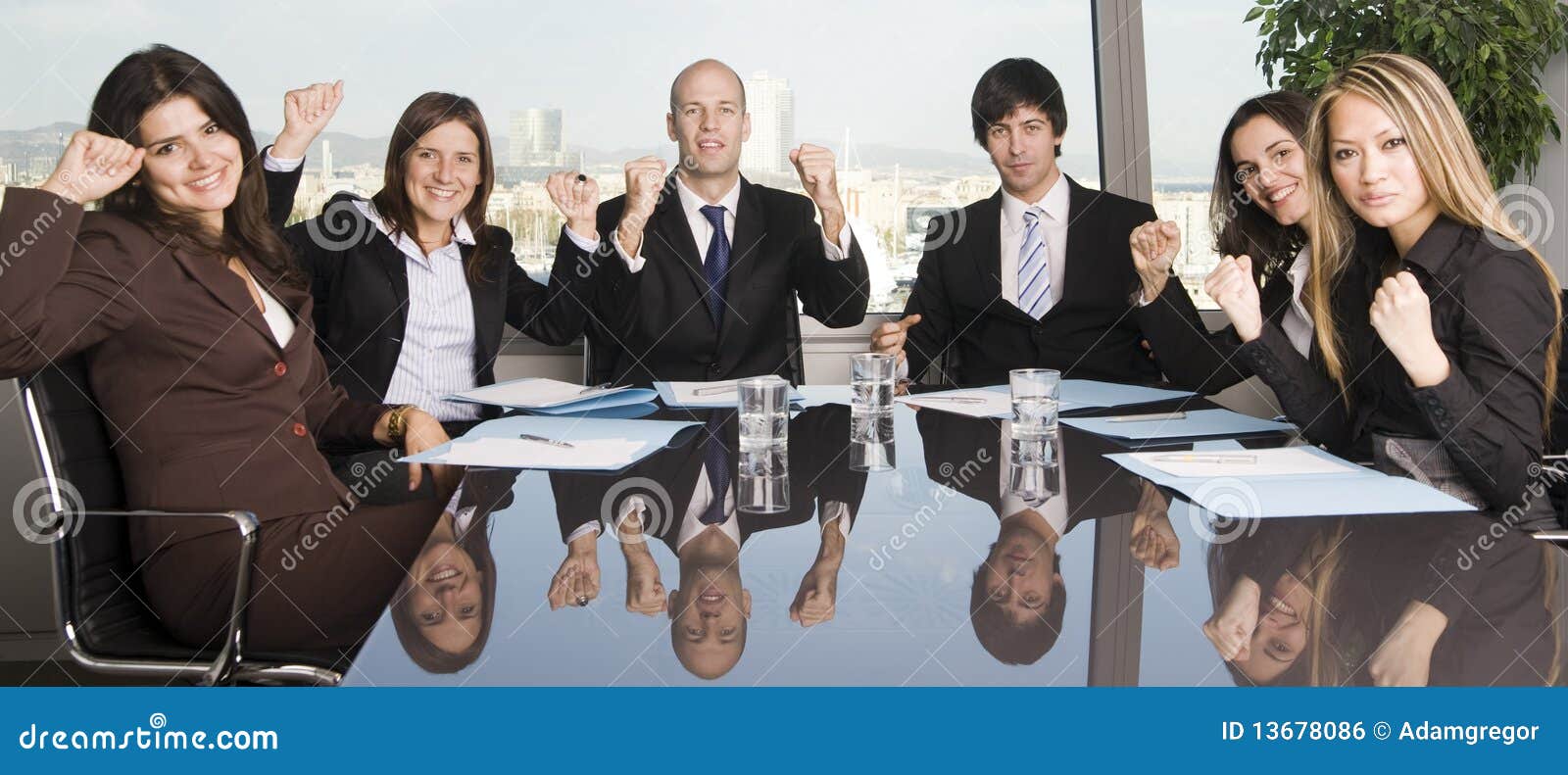 Group of Six Businesspeople Stock Photo - Image of company, female ...
