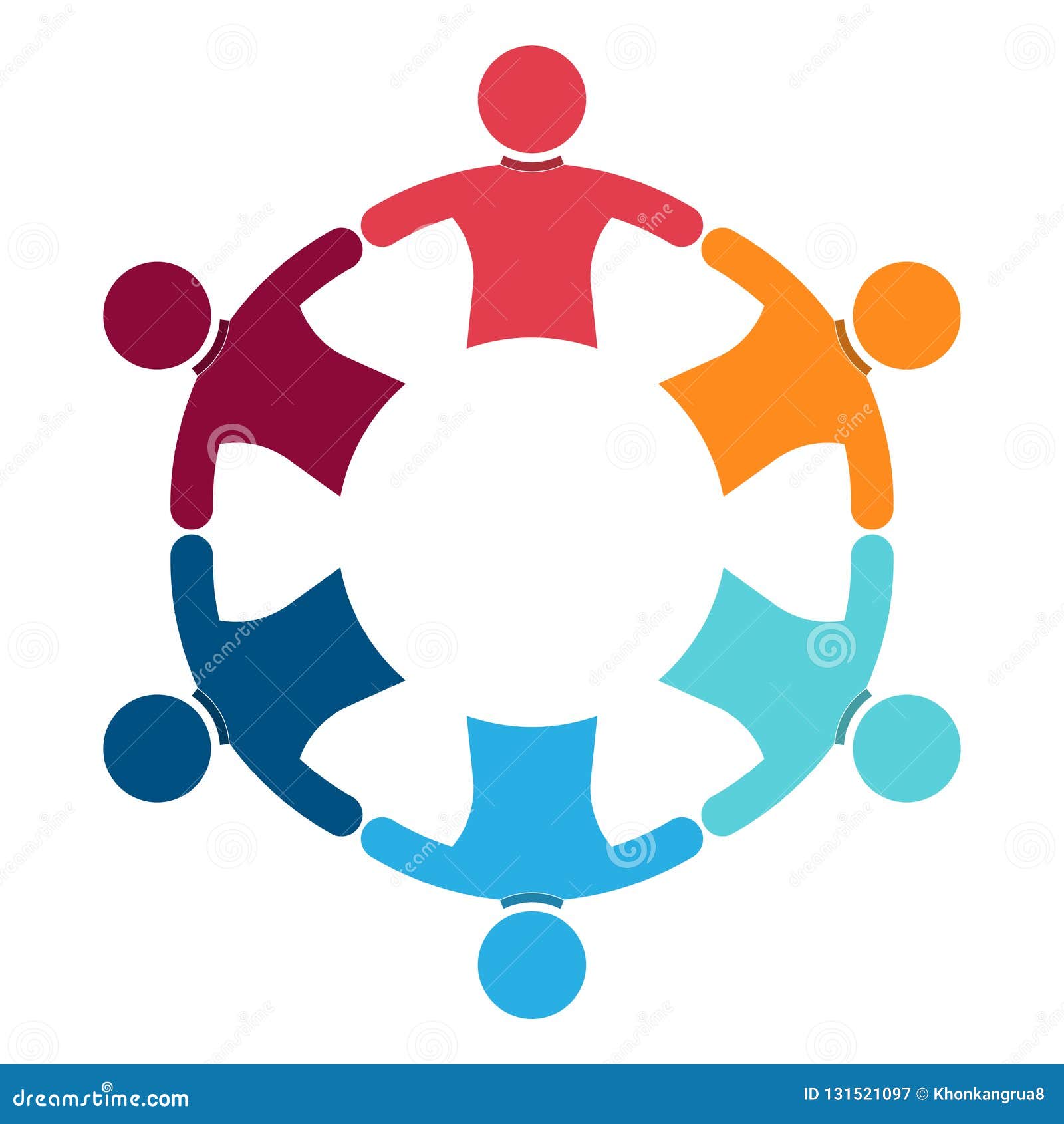 Group of Six Persons in Circle. Holding Hands.the Summit Workers are ...