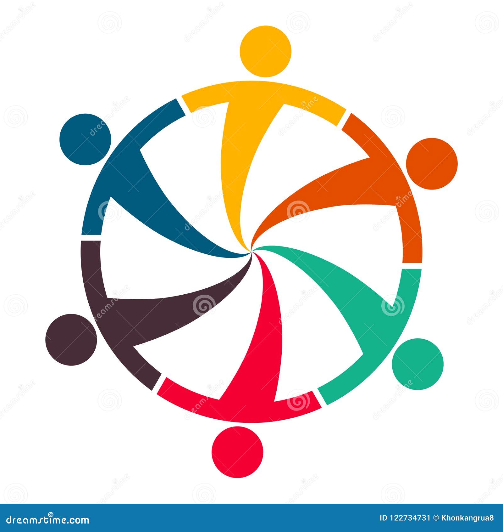 Group of Six Persons in Circle Logo. Holding Hands.the Summit Workers ...