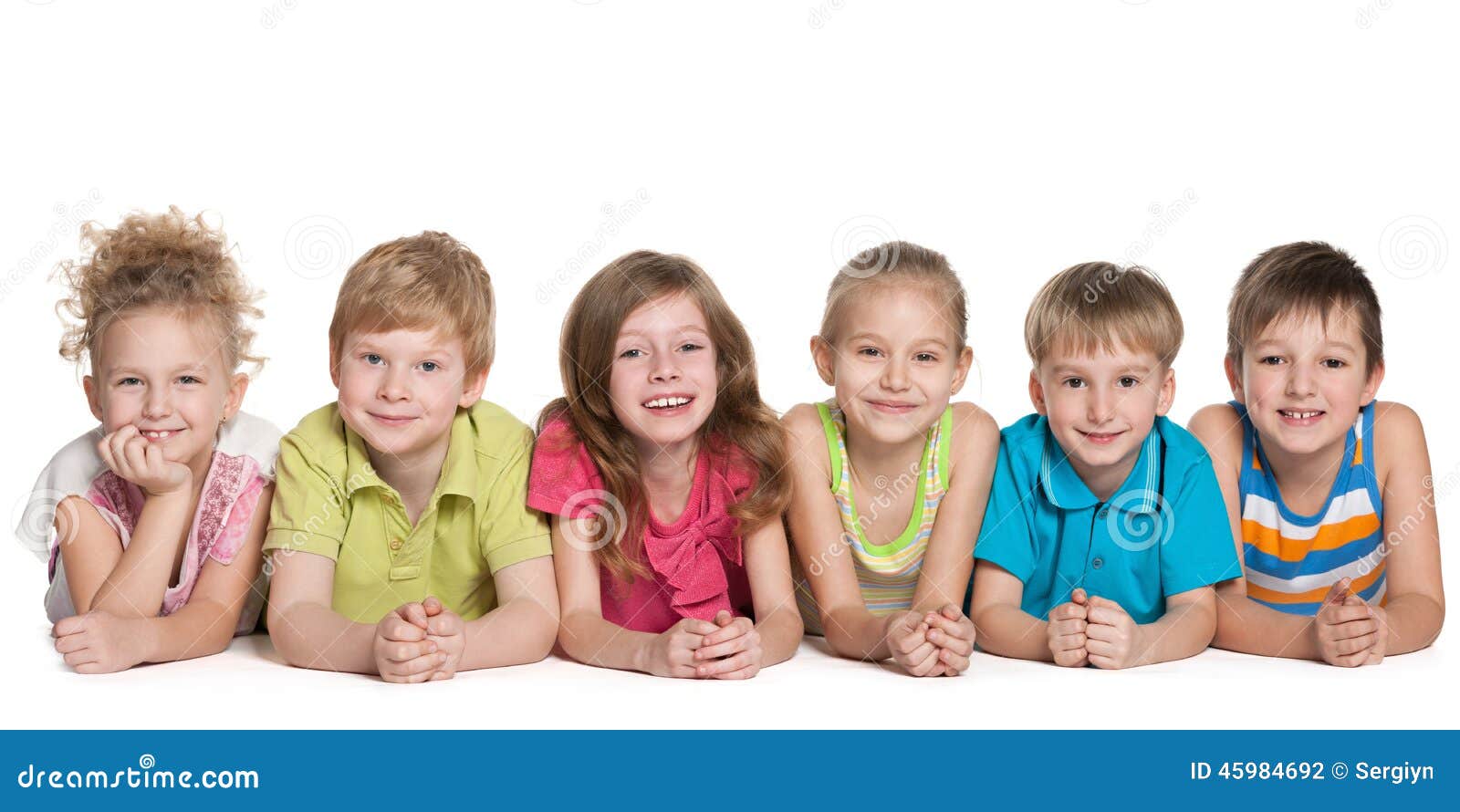 Smiling Children Faces Group