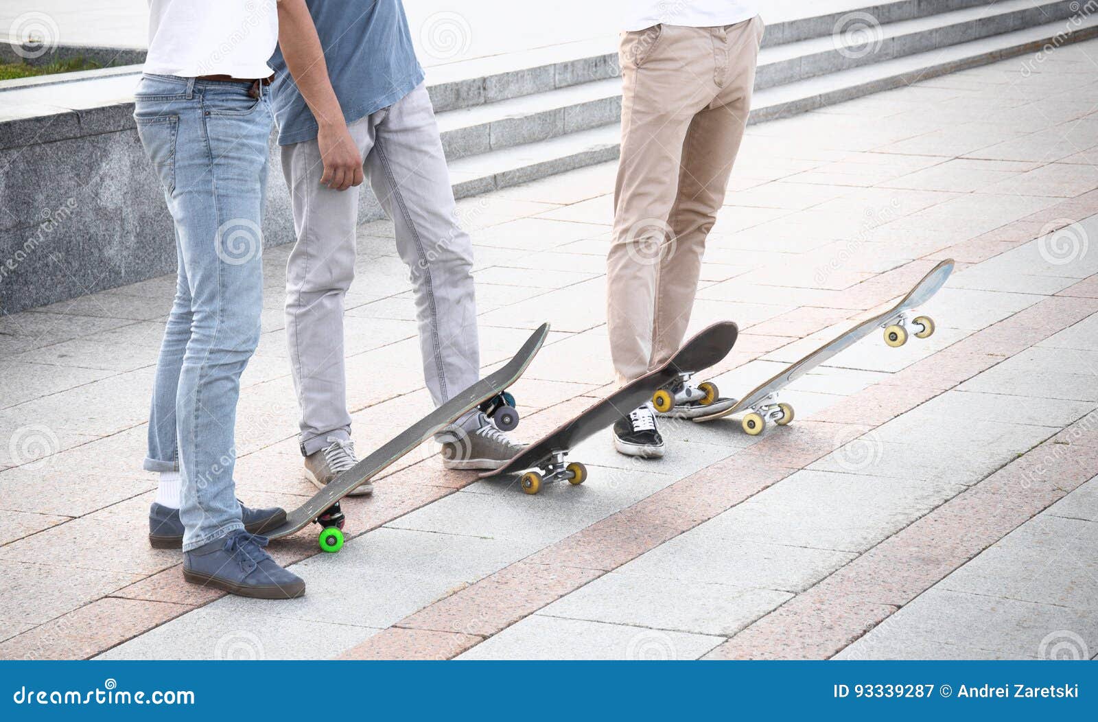 Group of Skateboarders are Standing Near Their Boards Stock Image ...