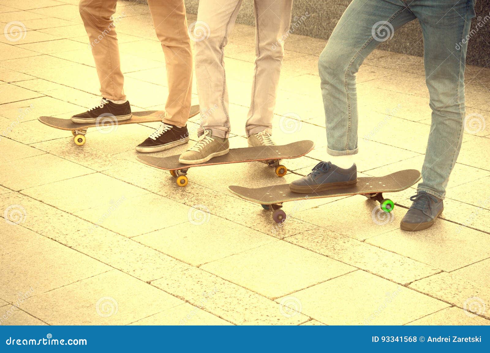 Group of Skateboarders are Standing Near Their Boards Stock Photo ...