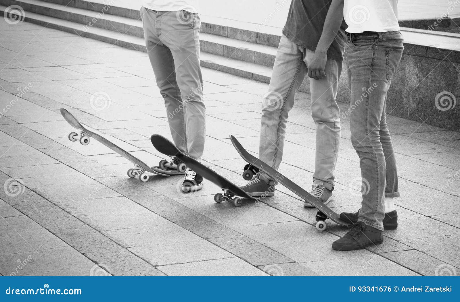 Group of Skateboarders are Standing Near Their Boards Stock Photo ...