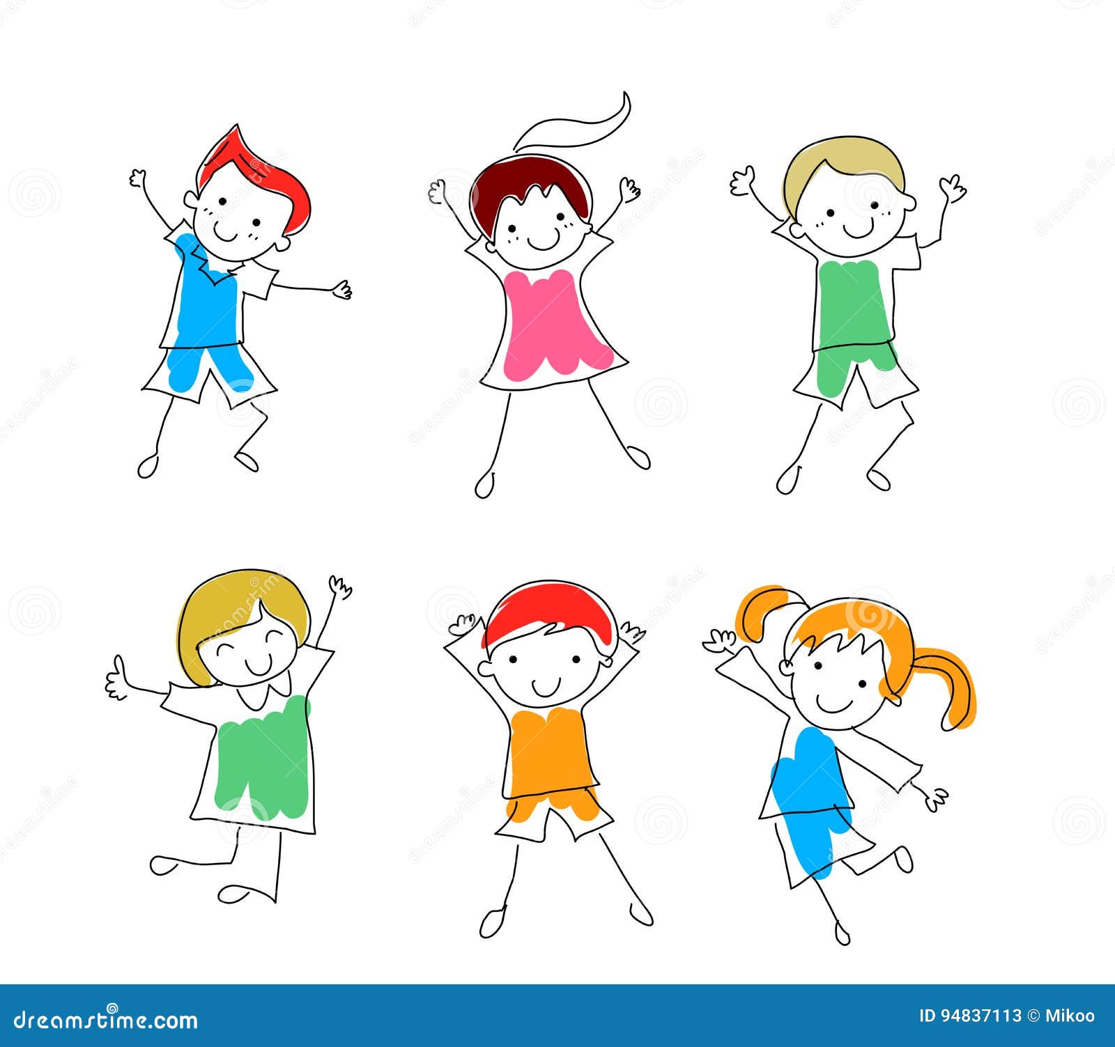 Sketch Kids Cartoon Vector | CartoonDealer.com #85668119