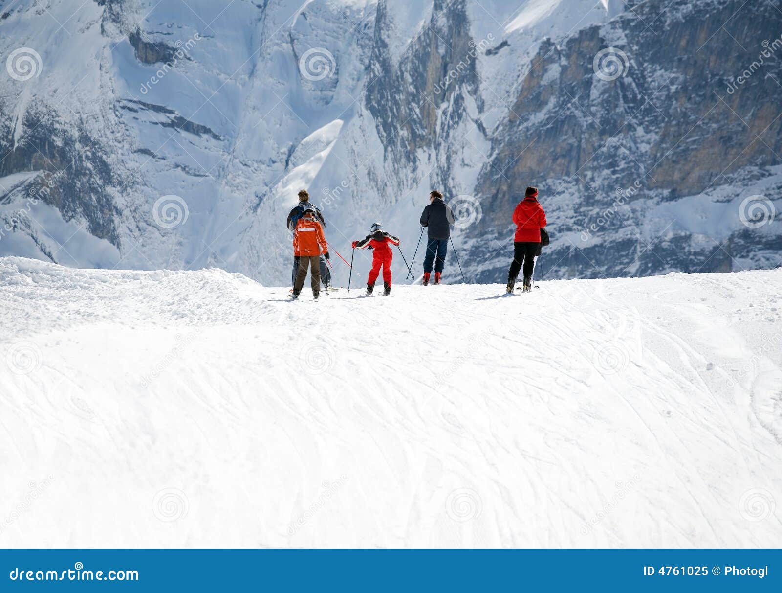 Group of skiers stock image. Image of group, resorts, holiday - 4761025