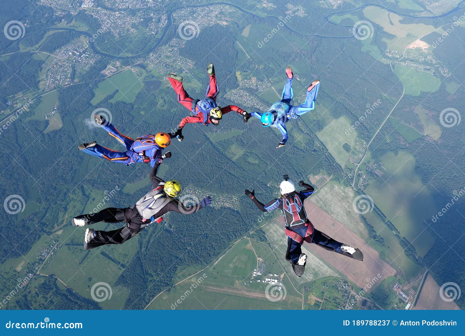 Skydiving. Formation. Relative Work. Training. Stock Image - Image of ...