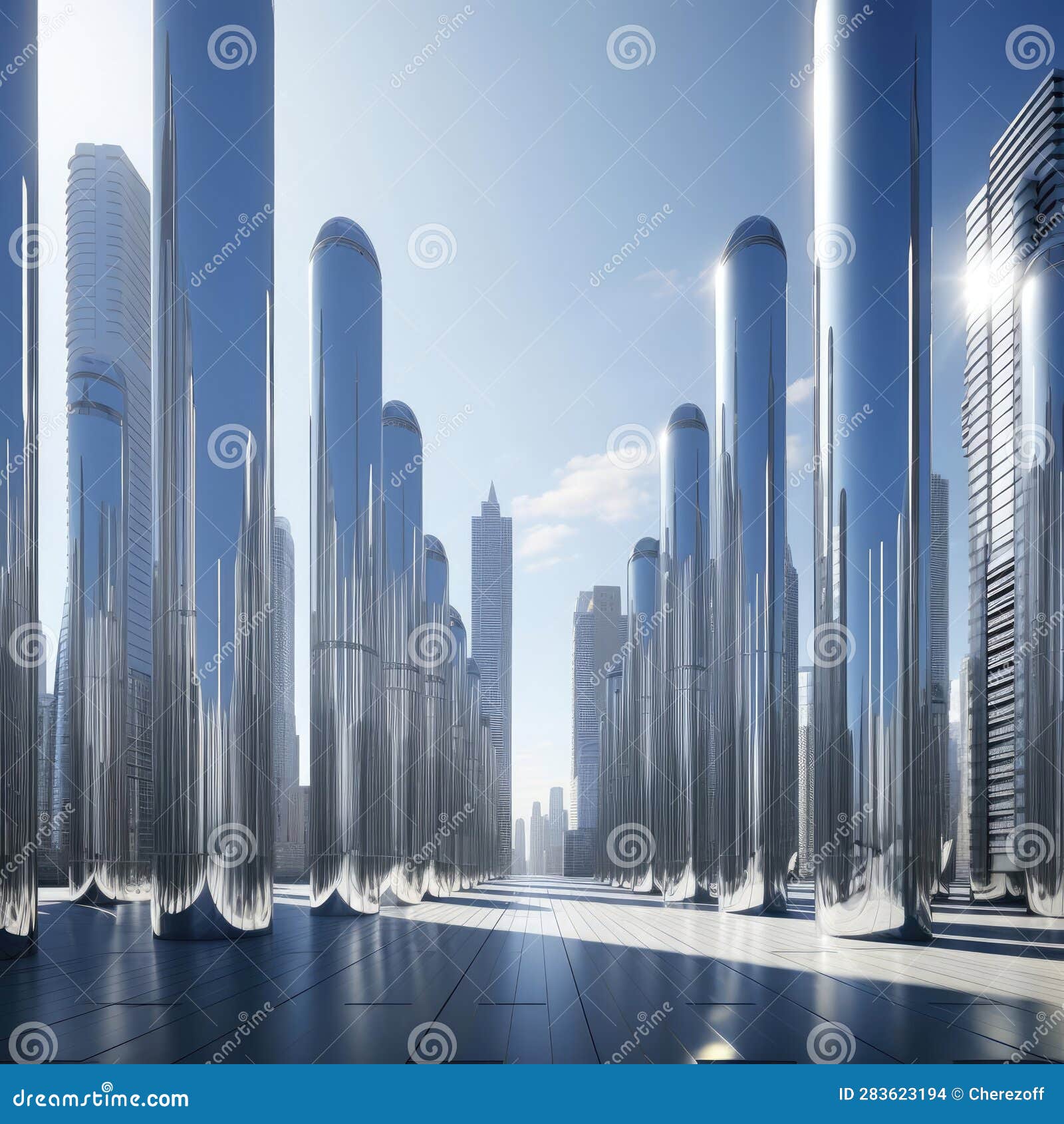 A Group of Skyscrapers of the Future Stock Photo - Image of success ...