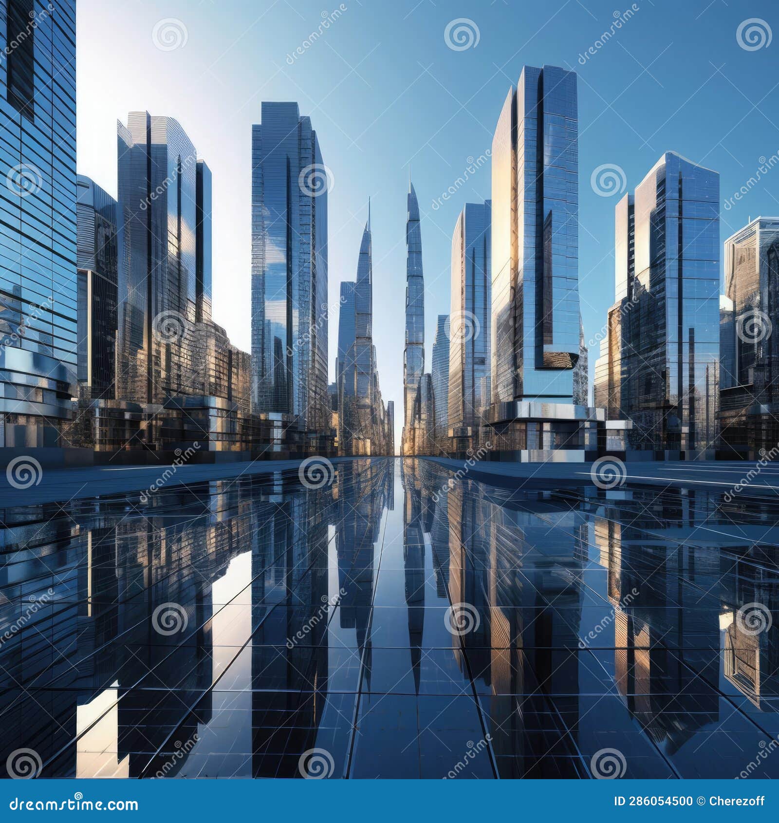 A Group of Skyscrapers of the Future Stock Photo - Image of people ...