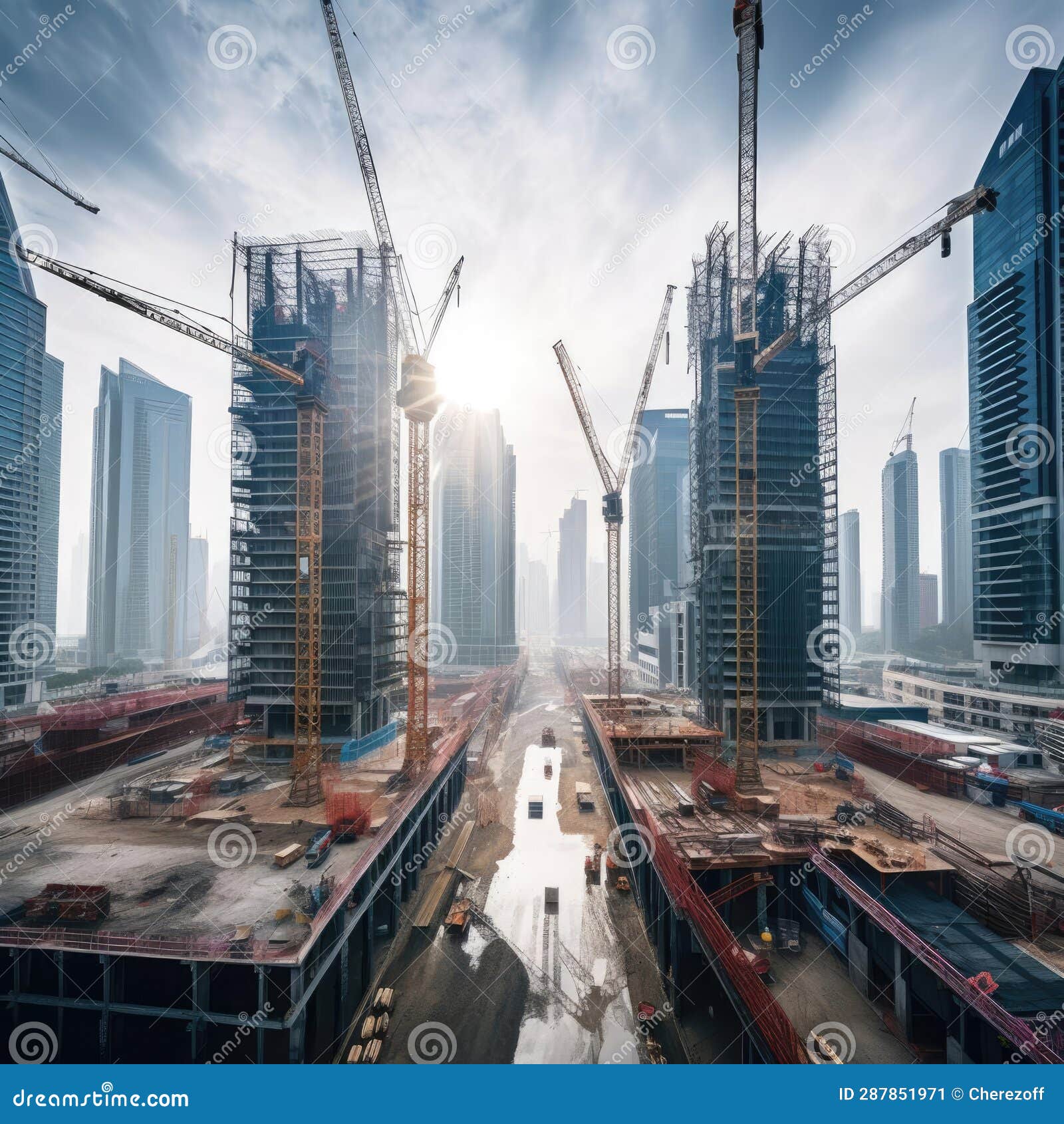 A Group of Skyscrapers Under Construction Stock Image - Image of ...