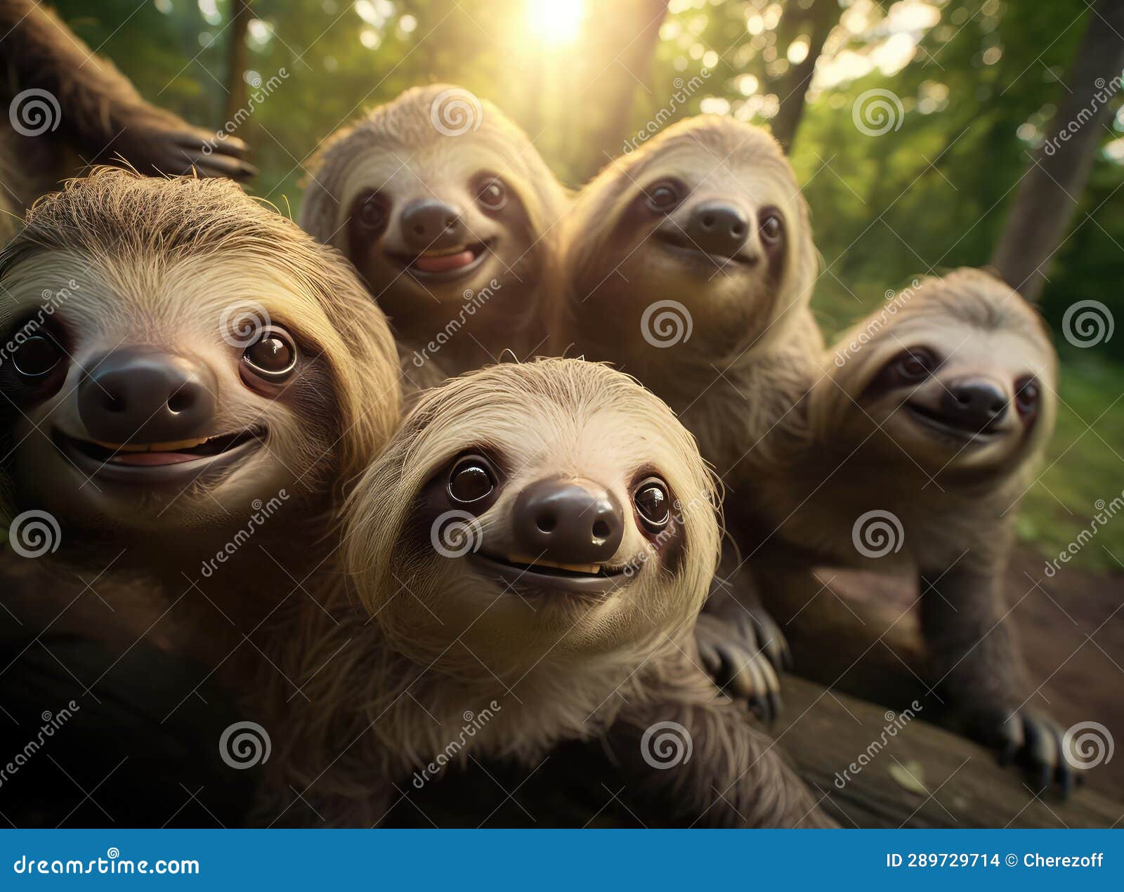 A group of sloths stock photo. Image of nature, sleep - 289729714