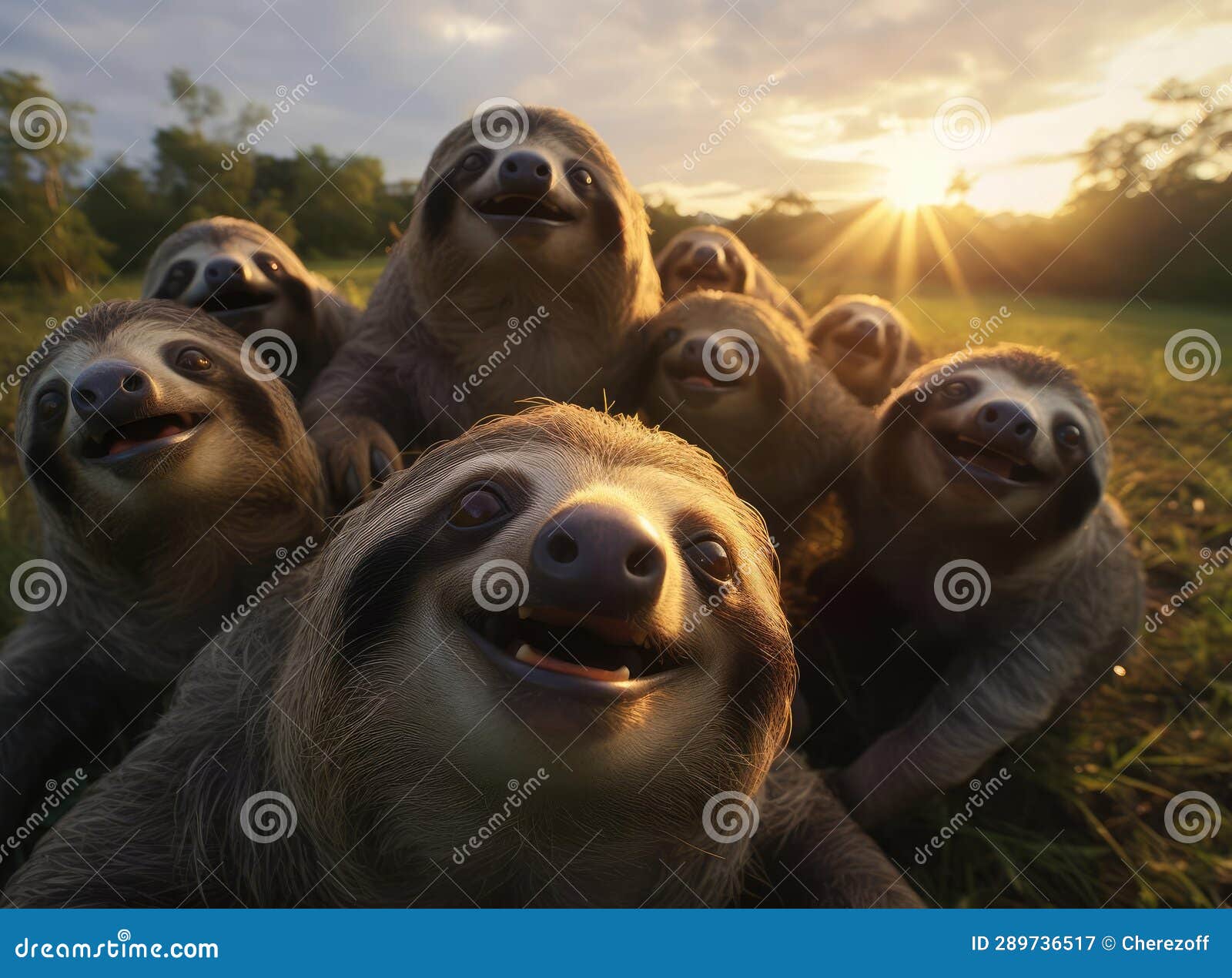 A group of sloths stock image. Image of element, wild - 289736517