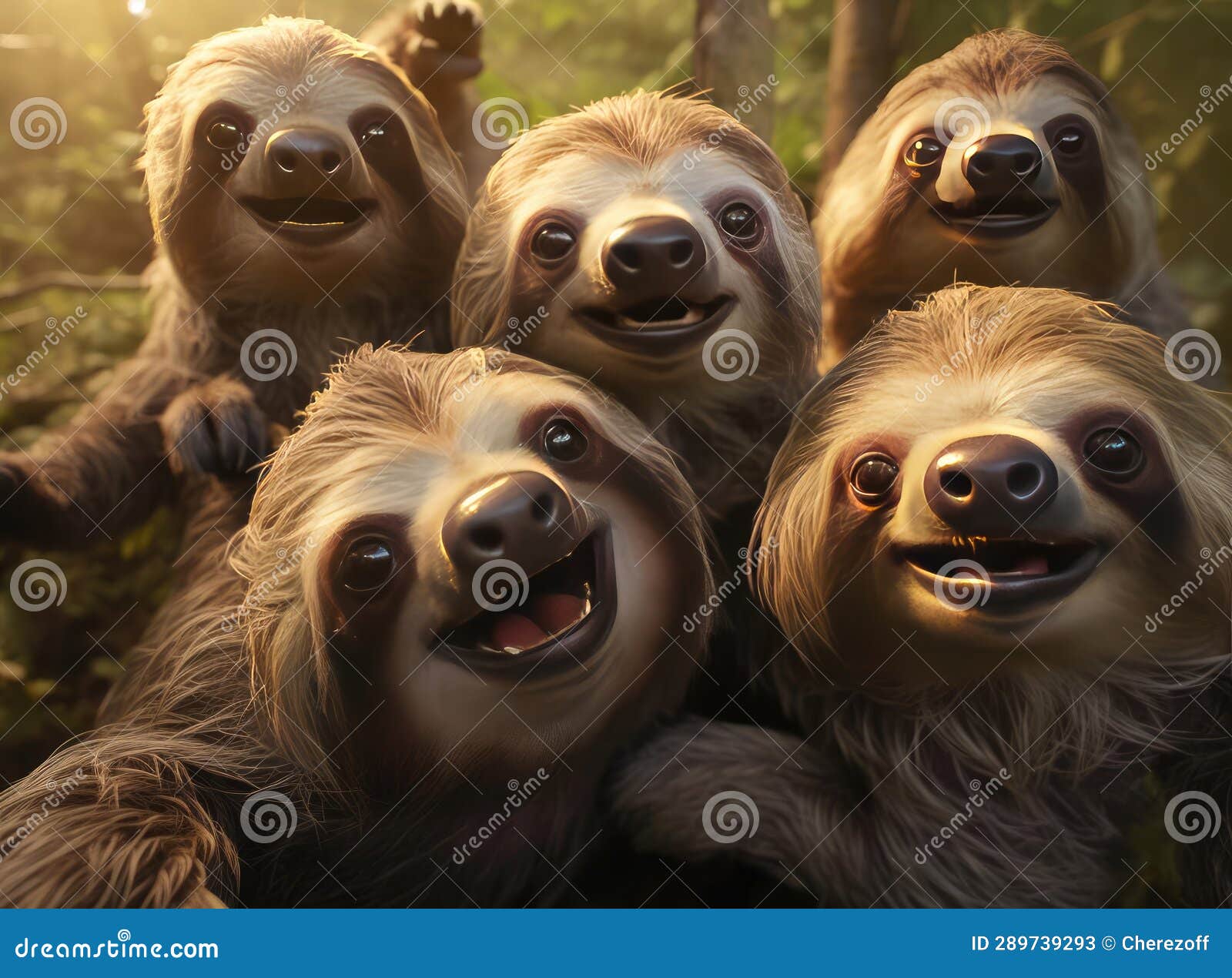 A group of sloths stock image. Image of sleep, group - 289739293