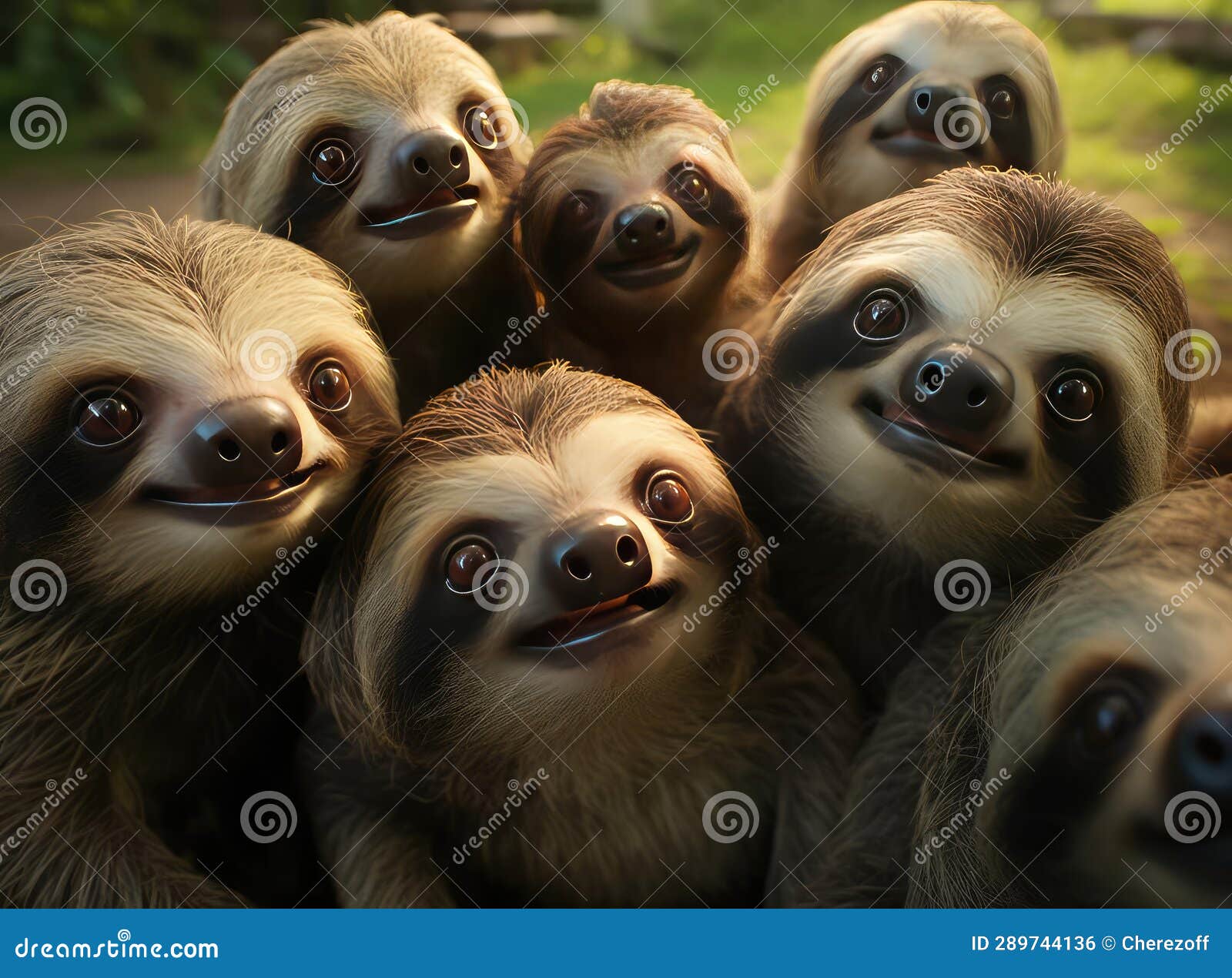A group of sloths stock photo. Image of hand, wild, happiness - 289744136