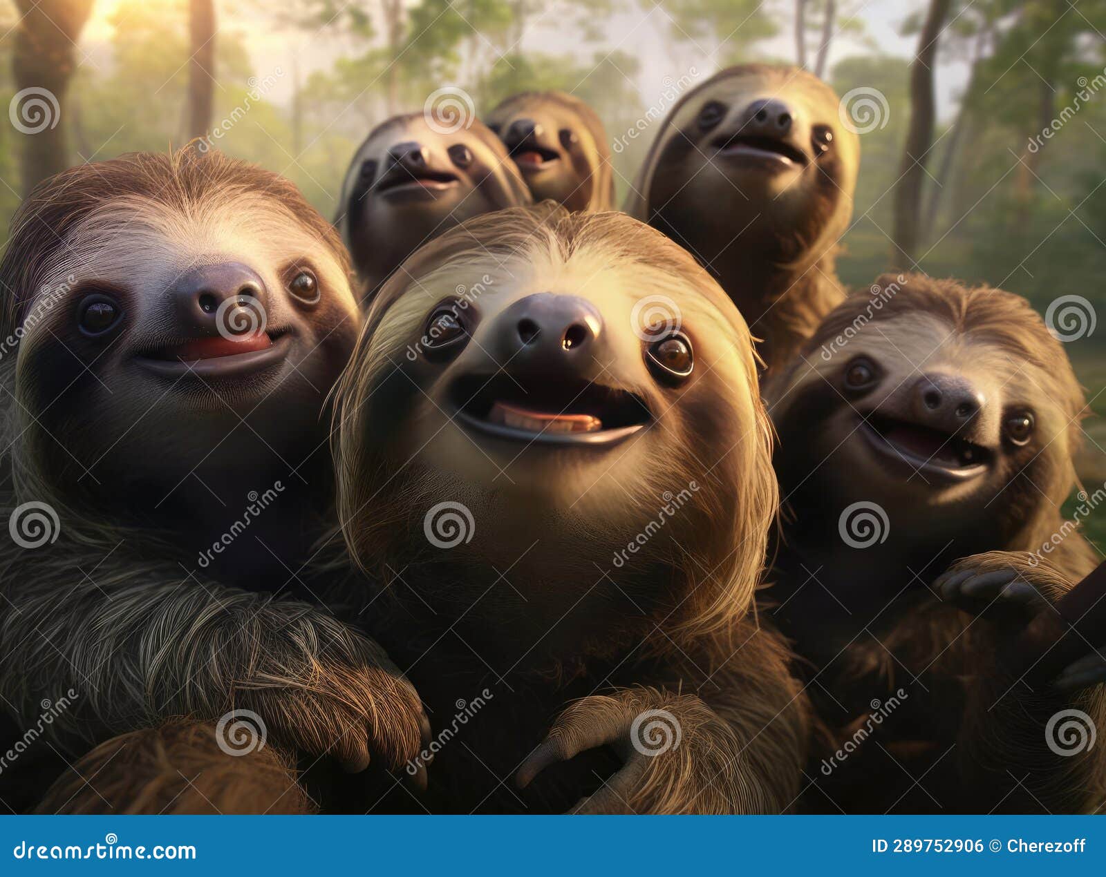 A group of sloths stock photo. Image of lazy, slow, panda - 289752906