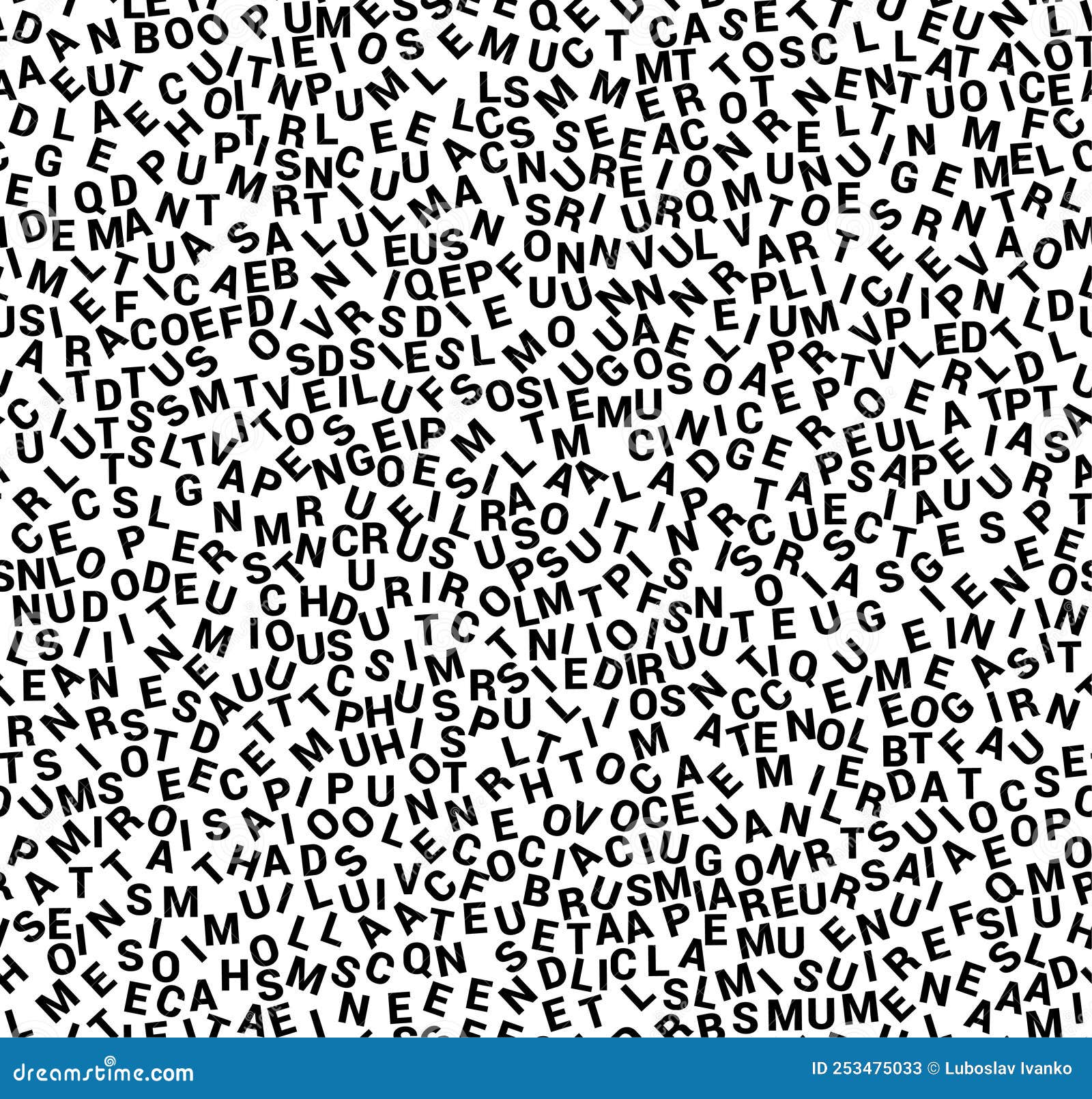 Group of Small Black Letters Random Scattered Forming Seamless Pattern ...