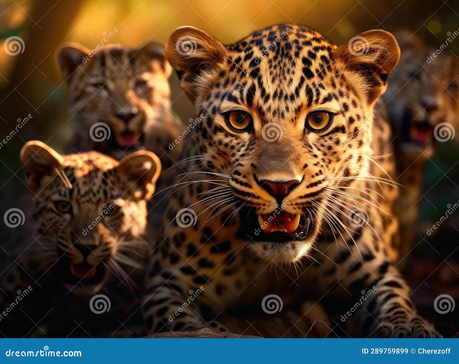 A group of small leopards stock image. Image of wildlife - 289759899