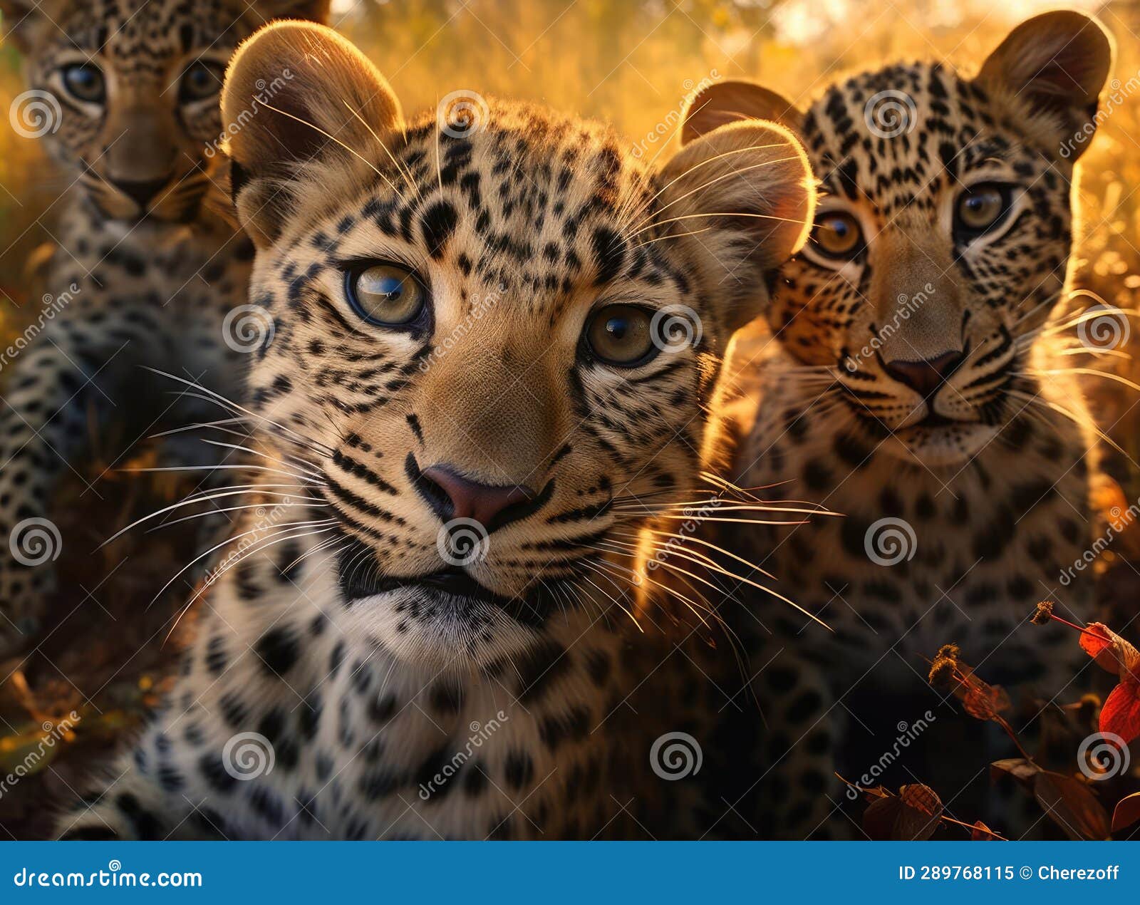 A group of small leopards stock image. Image of insect - 289768115