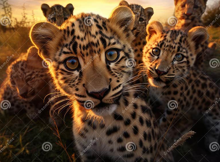 A group of small leopards stock photo. Image of travel - 289768422