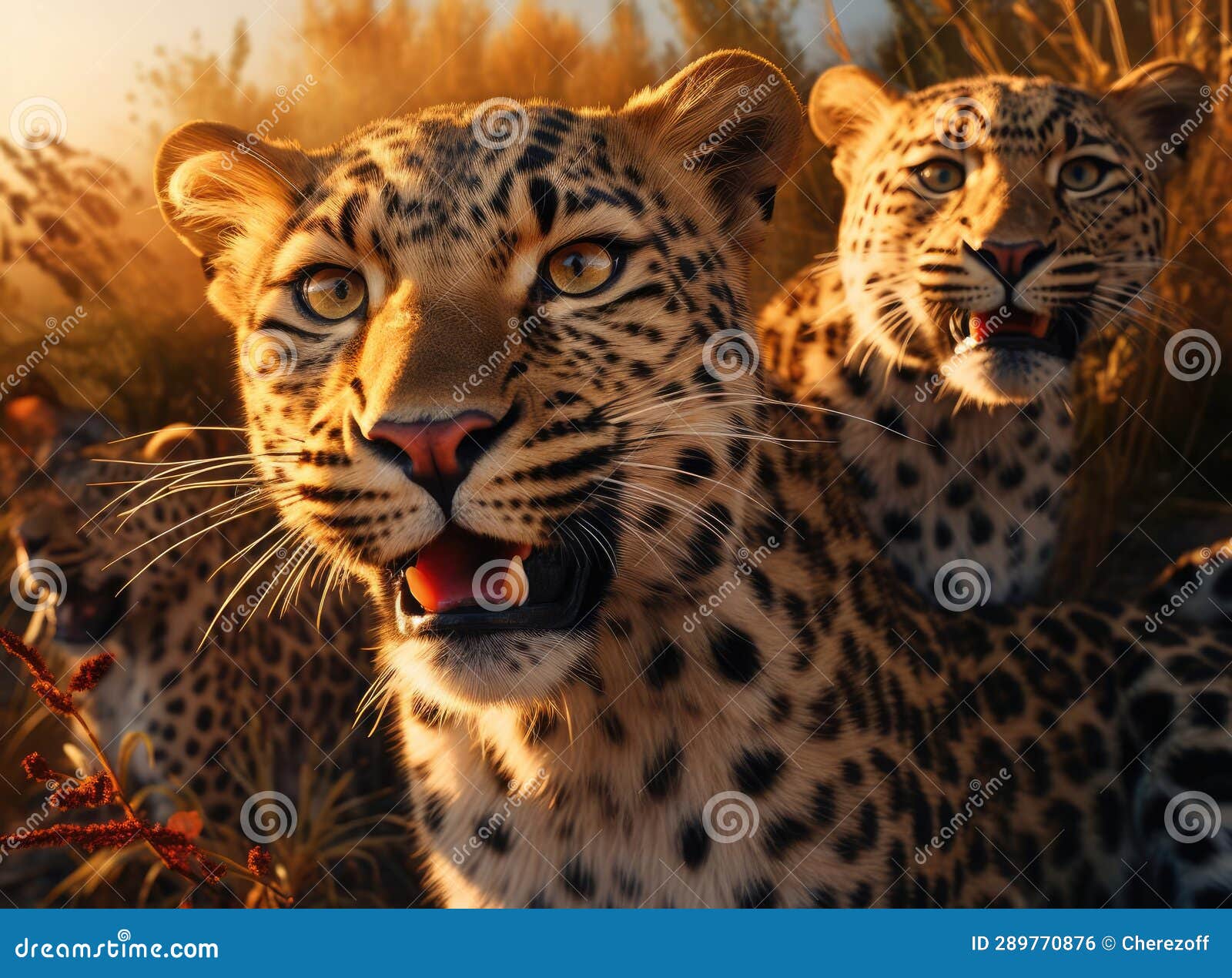 A group of small leopards stock photo. Image of cute - 289770876