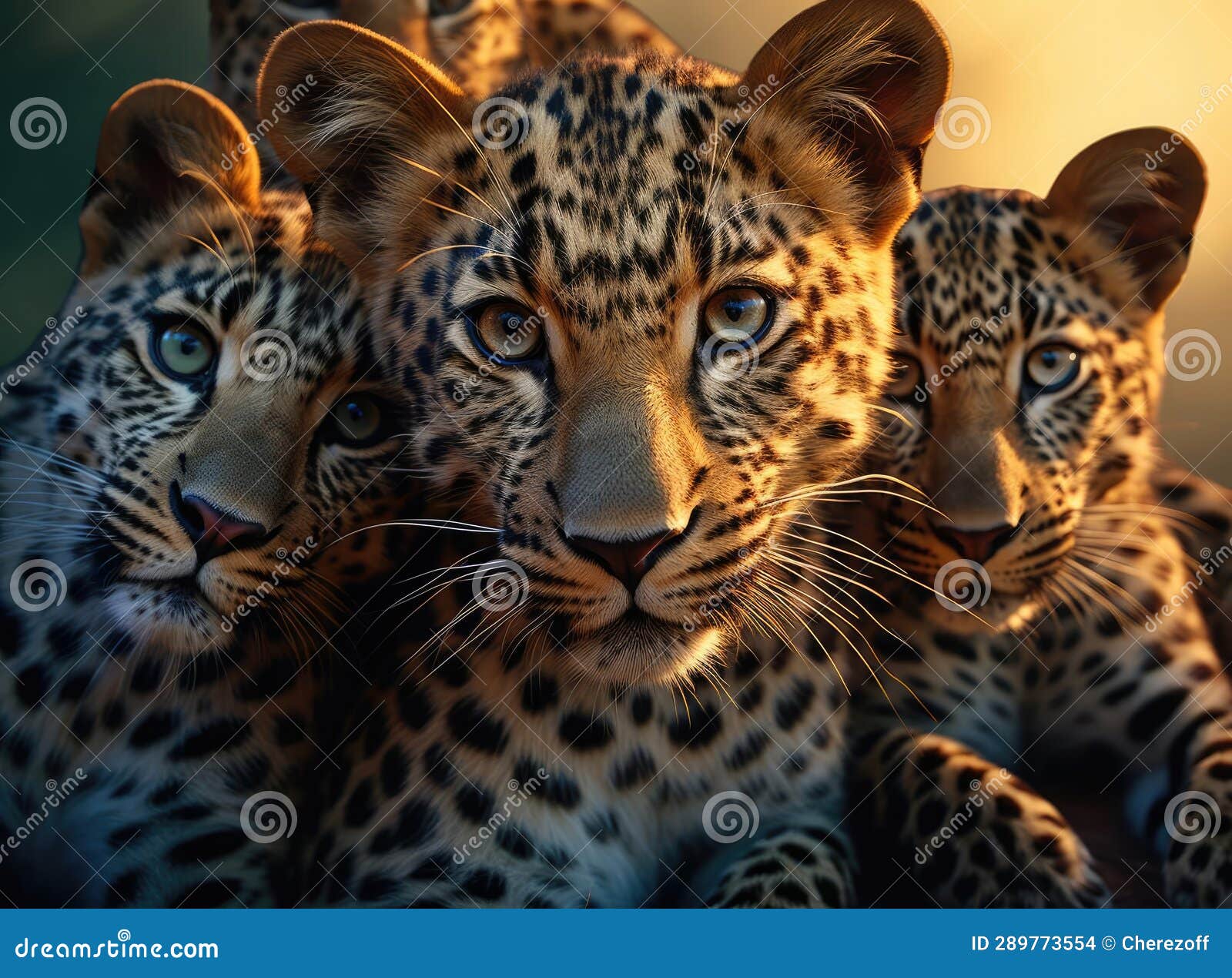 A group of small leopards stock photo. Image of wildlife - 289773554