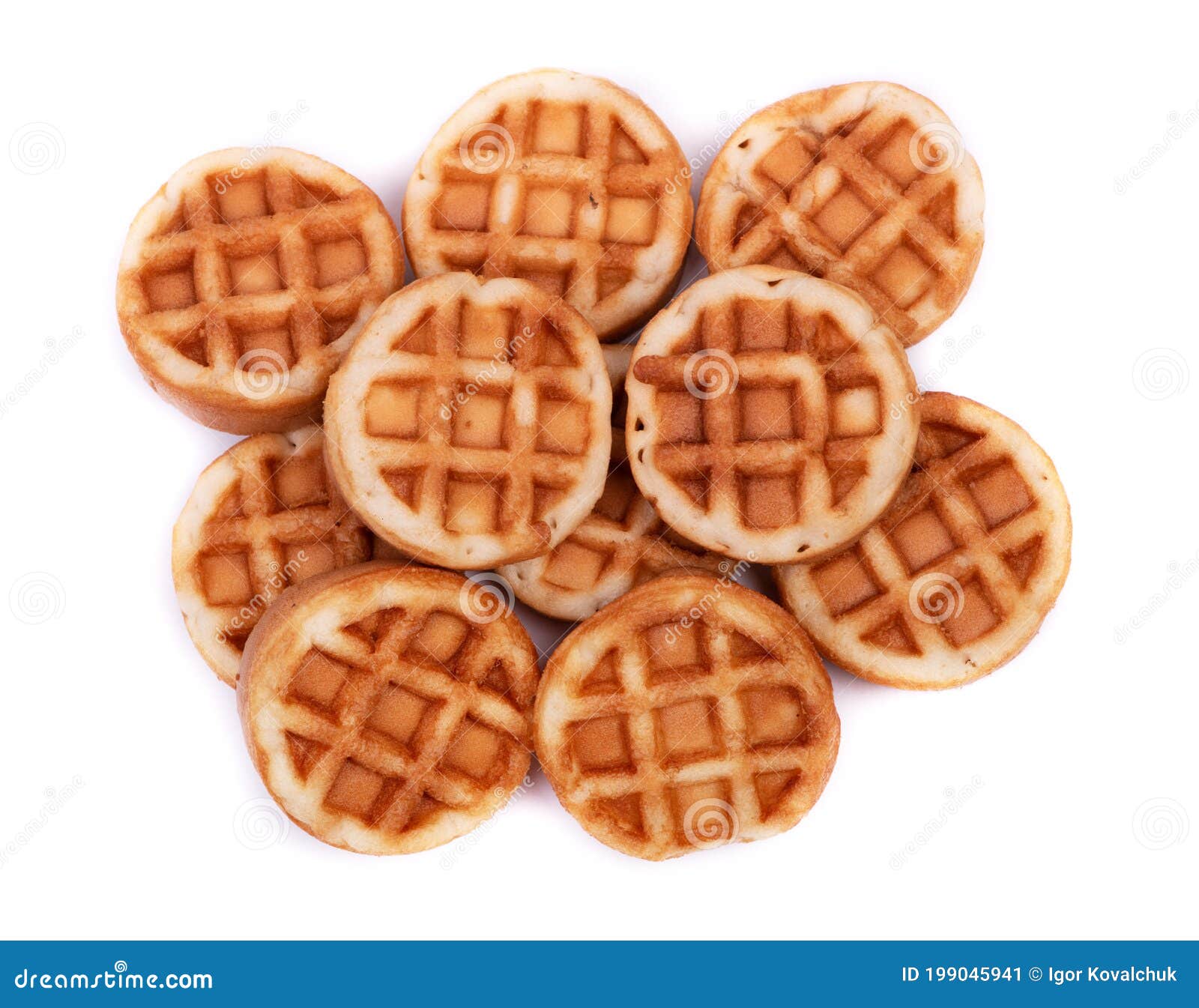 Group of Small Round Waffles Stock Image - Image of heap, homemade ...