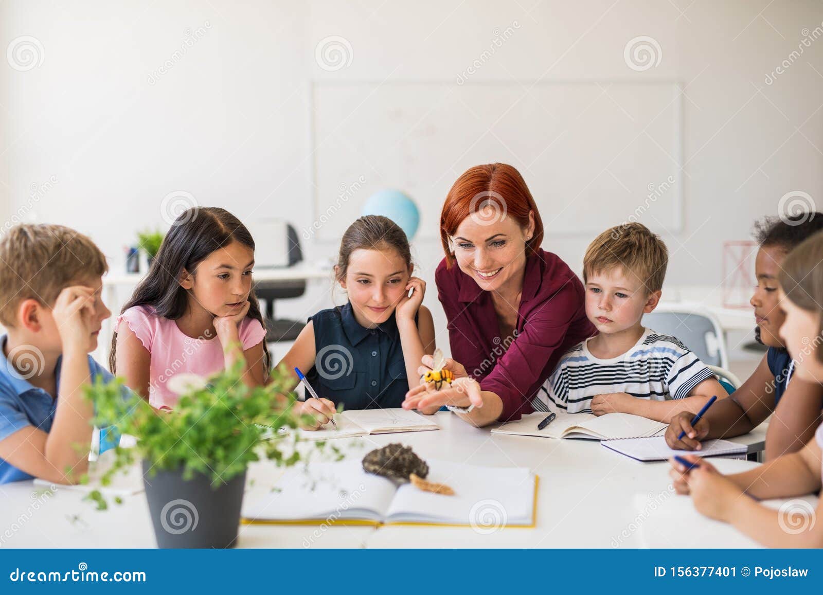 Small School Desk With Various School Supplies Stock Image ...