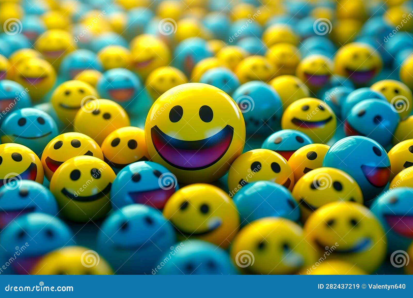 Group of Smiley Face Balls with Different Colors and Sizes of Balls in ...