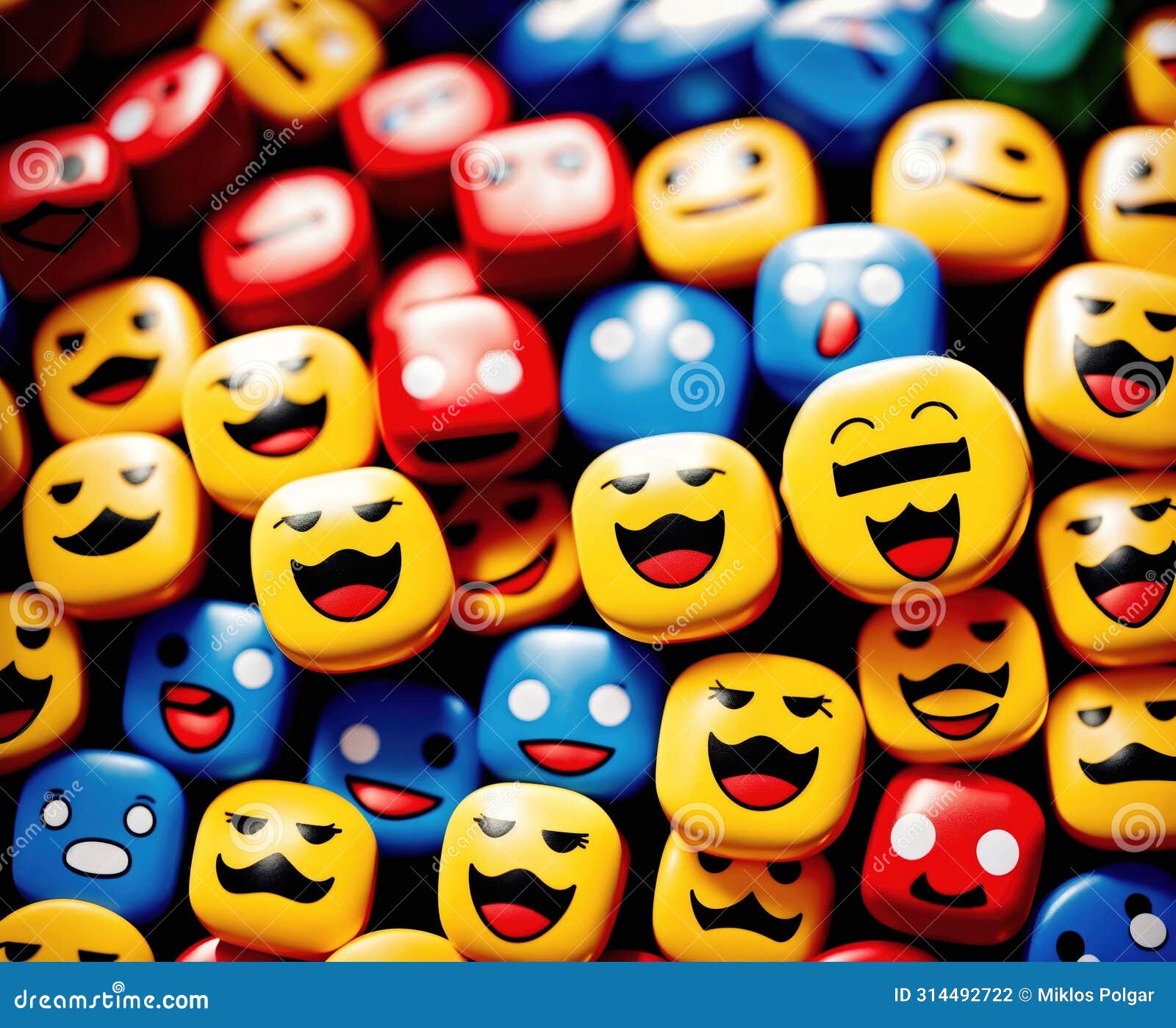 A Group of Smiley Faces with Different Expressions. Stock Photo - Image ...