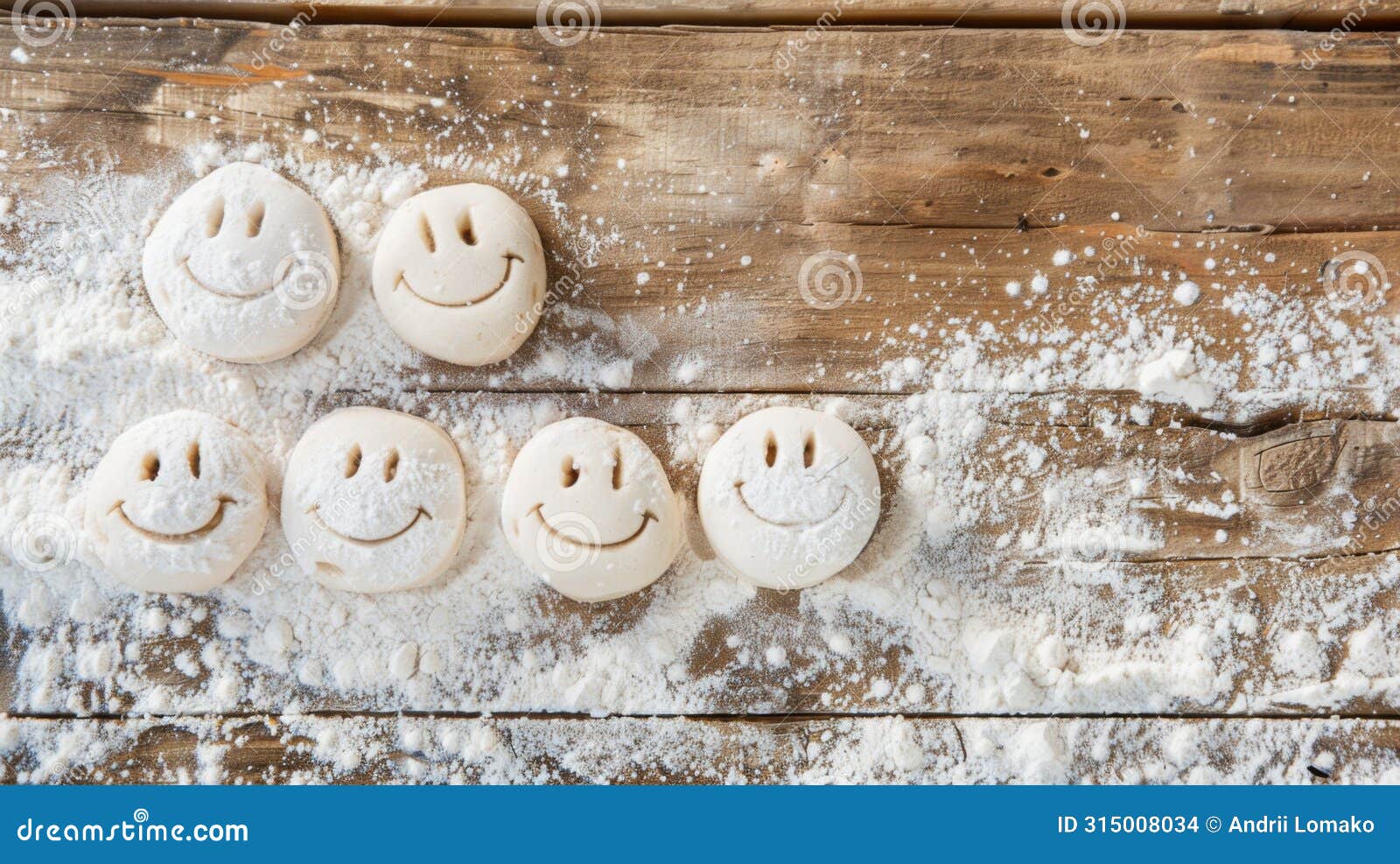 Group of Smiley Faces Sculpted from Dough Stock Photo - Image of ...