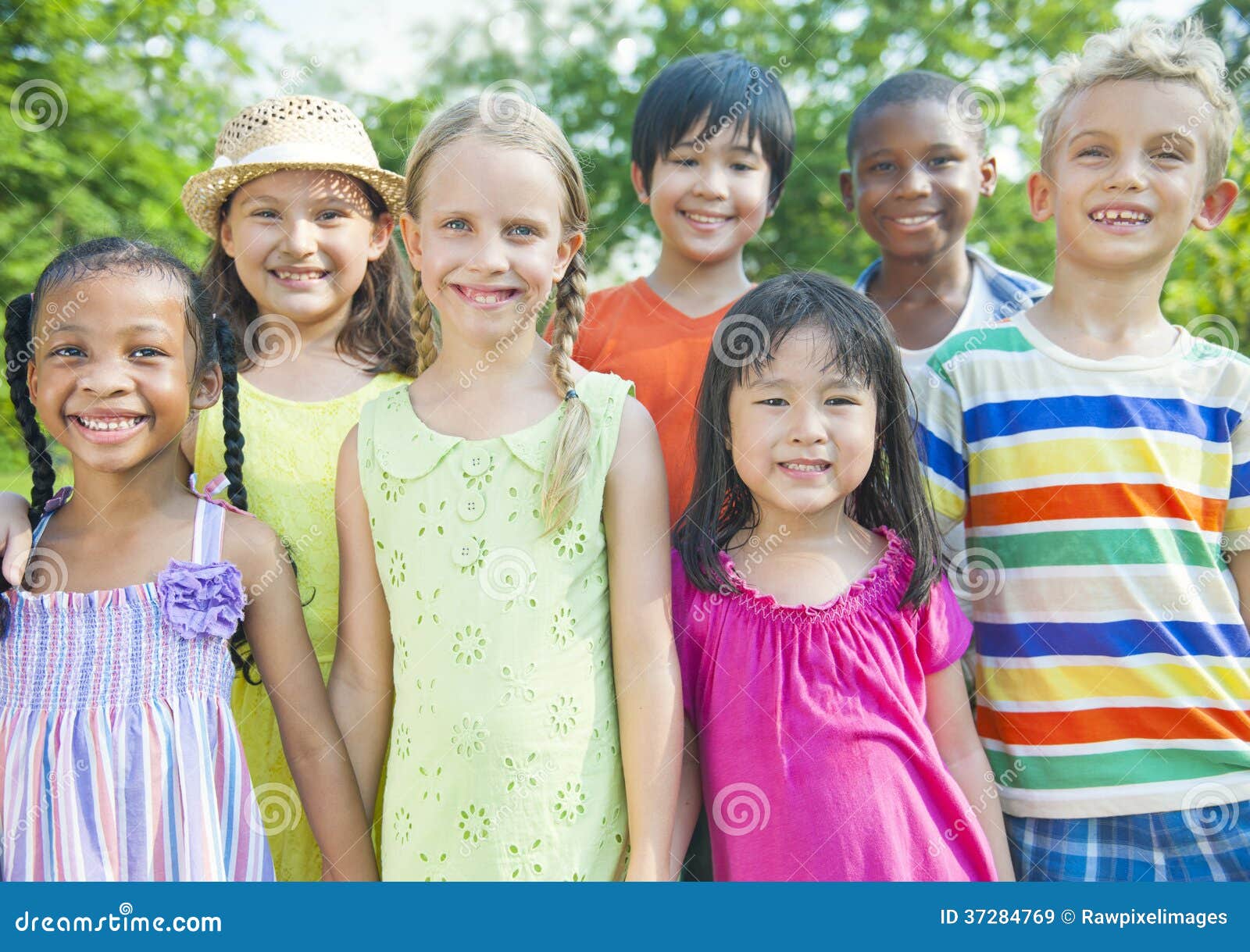 Group of Smiling Children stock image. Image of enjoyment - 37284769