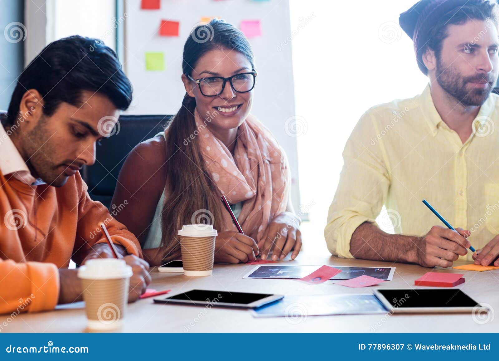 Group of smiling coworkers stock image. Image of classy - 77896307