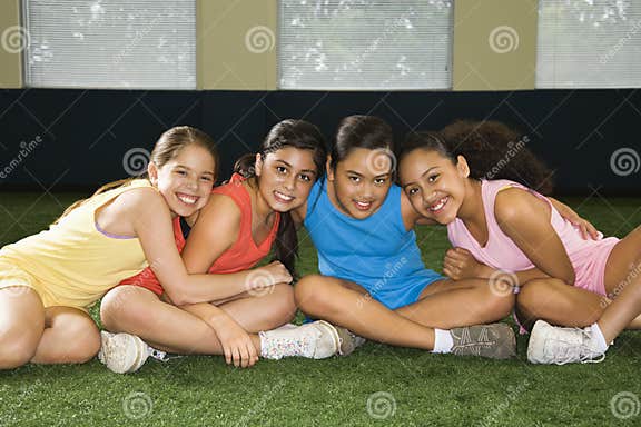 Group smiling girls. stock photo. Image of photograph - 3421808