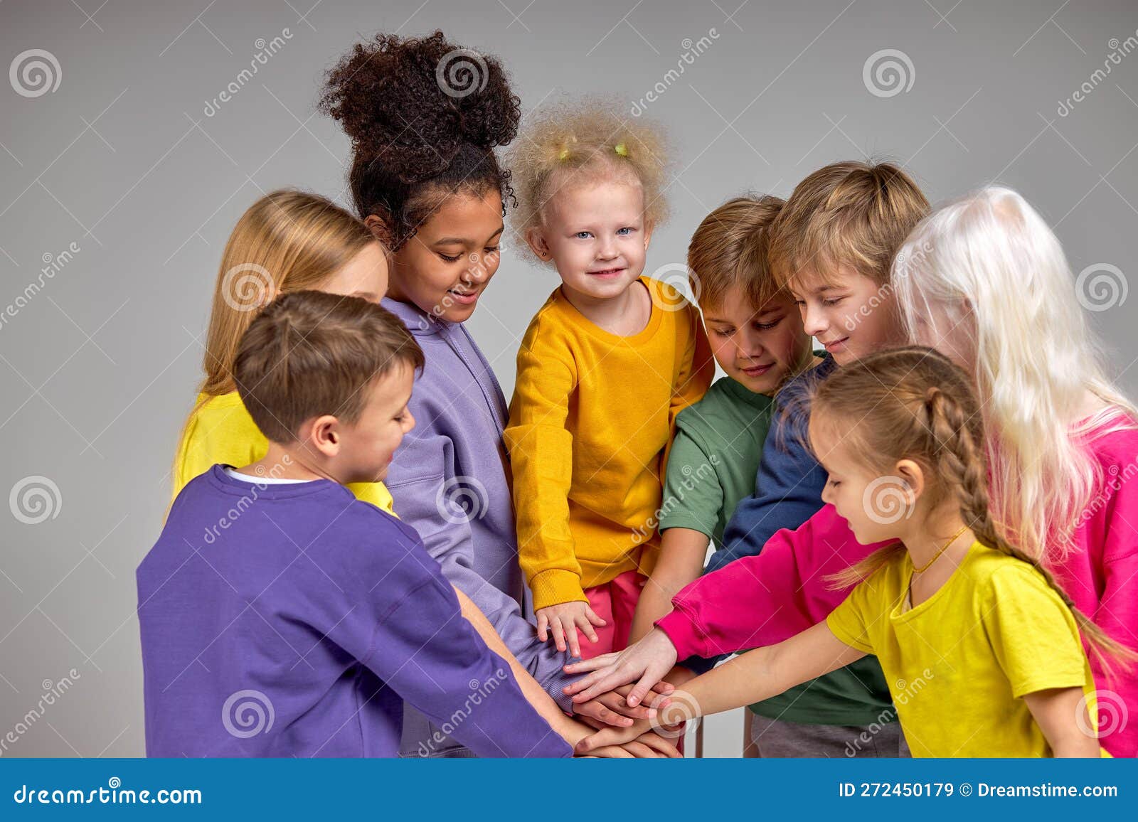 Group of Smiling Kids are Ready To Support and Help Each Other Stock ...