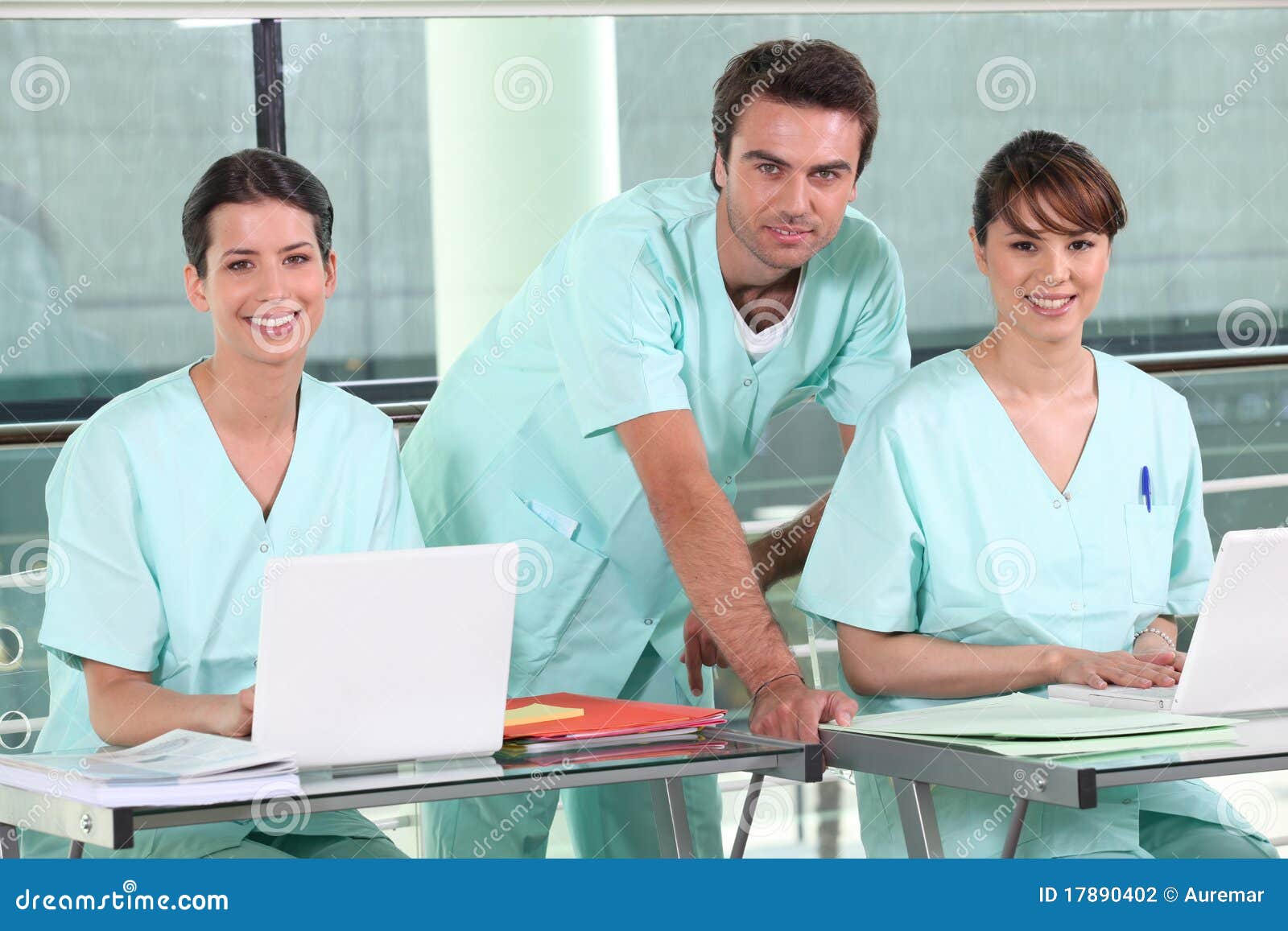 Group of Smiling Nurses in Hospital Stock Photo - Image of medical ...