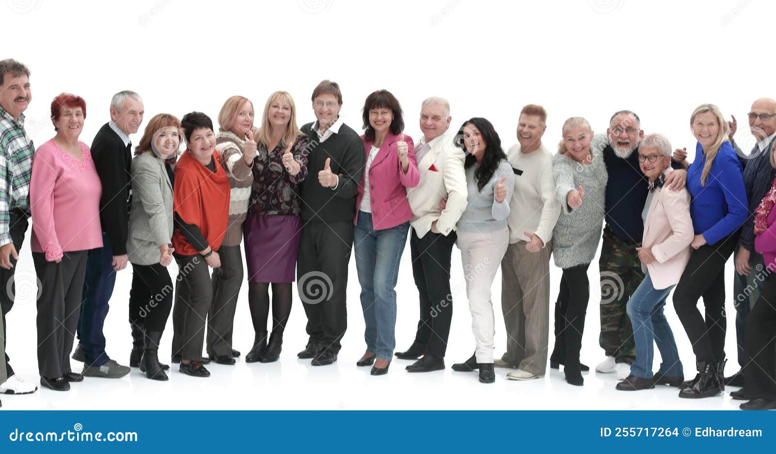 Group of Smiling People Standing in a Row Stock Photo - Image of female ...
