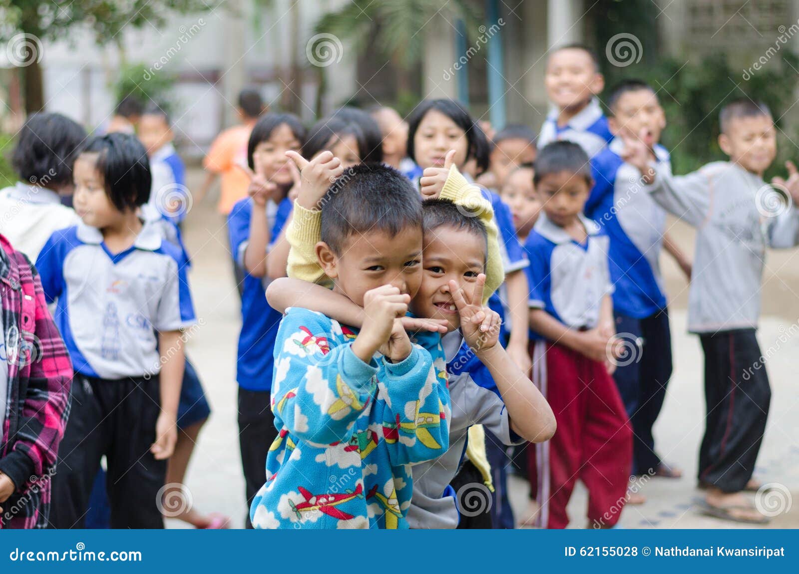 Group of Smiling Rustic Students Editorial Stock Photo - Image of ...