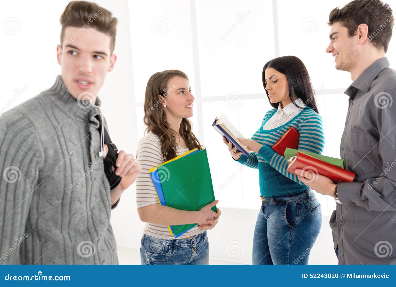 Group of Smiling Students with Books. Stock Photo - Image of smile ...