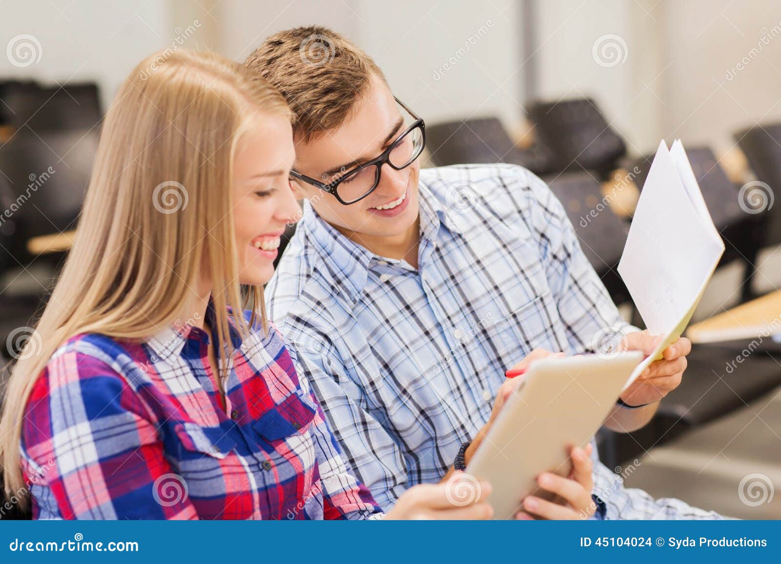 Group of Smiling Students with Notebooks Stock Photo - Image of group ...