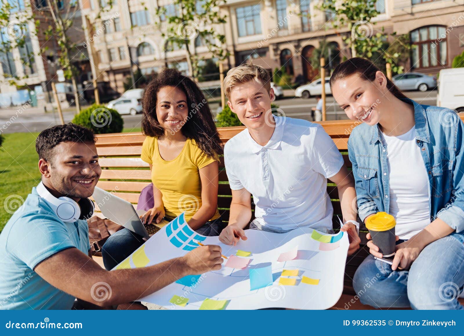 Group of Smiling Students Posing on Camera Stock Image - Image of ...