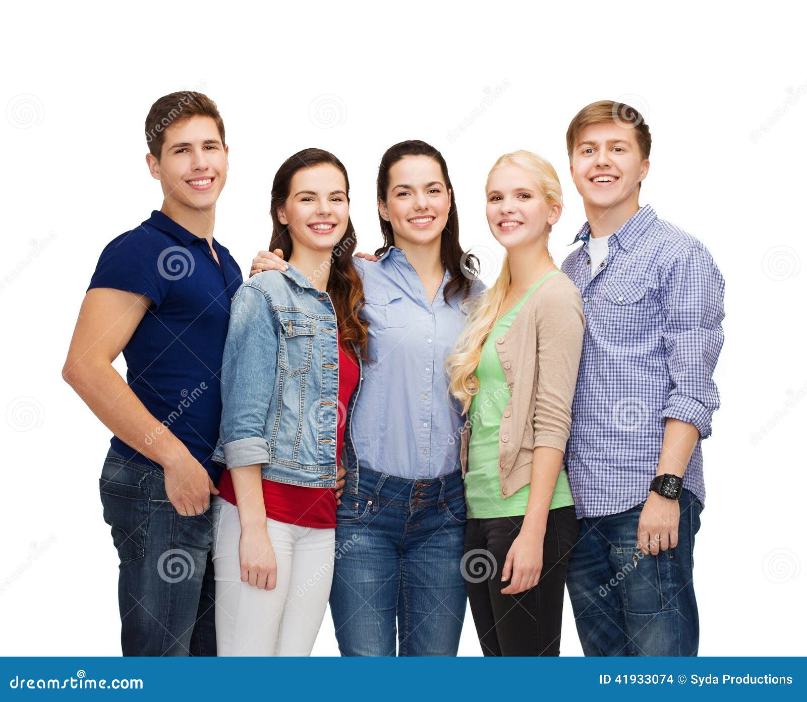 Group of Smiling Students Standing Stock Photo - Image of school ...