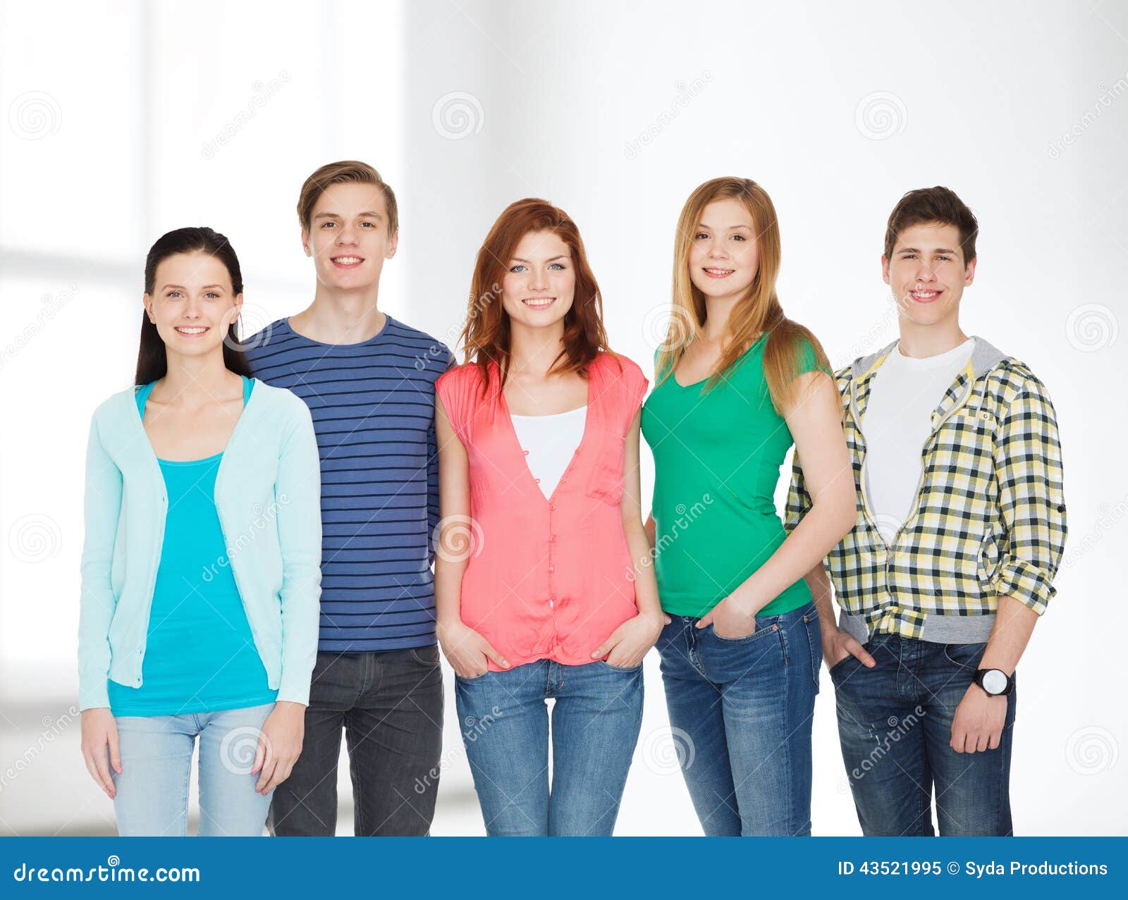 Group of Smiling Students Standing Stock Image - Image of pretty, girls ...
