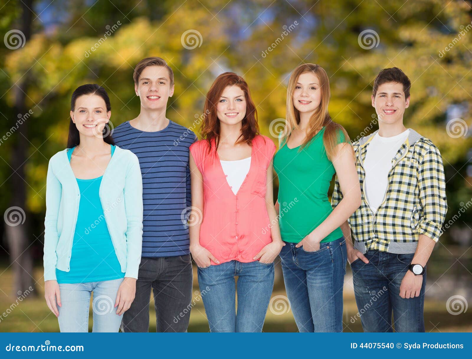 Group of Smiling Students Standing Stock Photo - Image of people ...