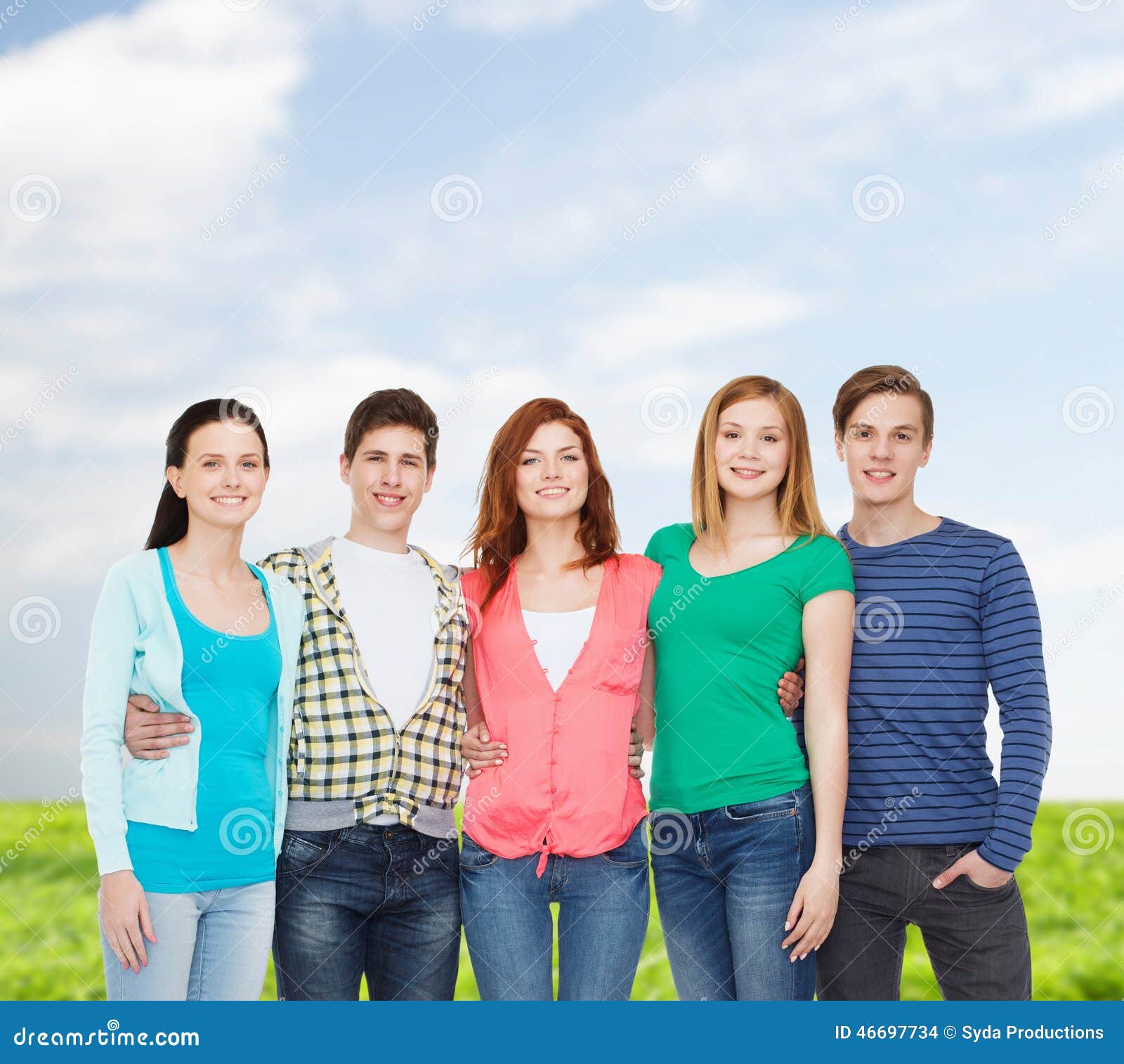 Group of Smiling Students Standing Stock Photo - Image of smiling ...