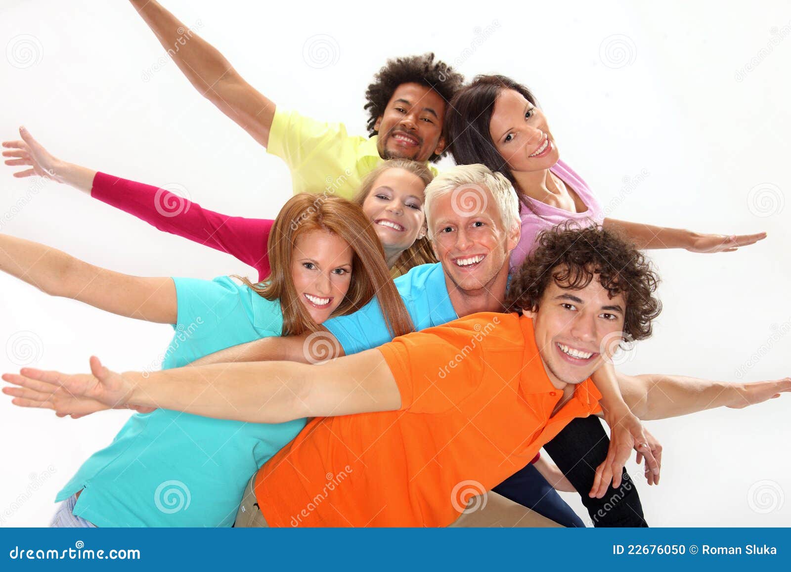 Group of smiling teenagers stock photo. Image of friendship - 22676050