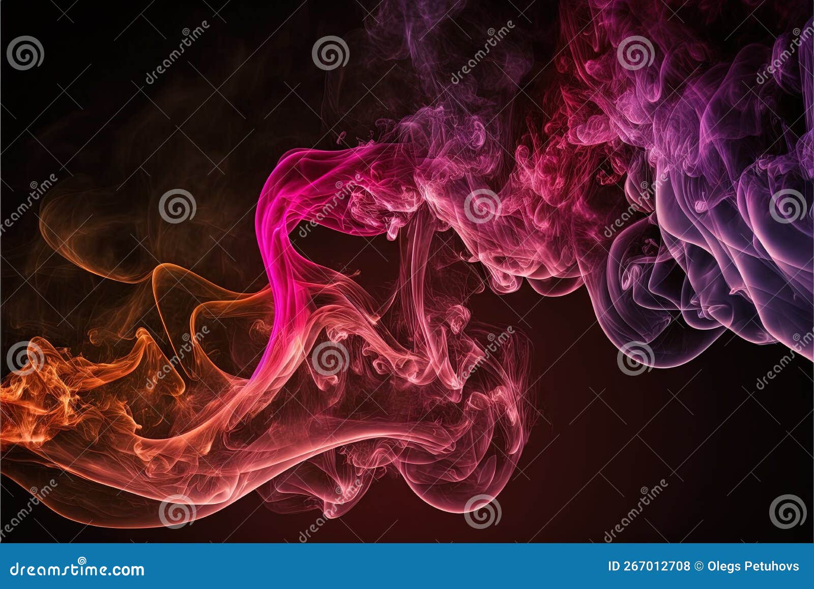 A Group of Smokes on a Black Background with a Red and Pink Smoke Trail ...