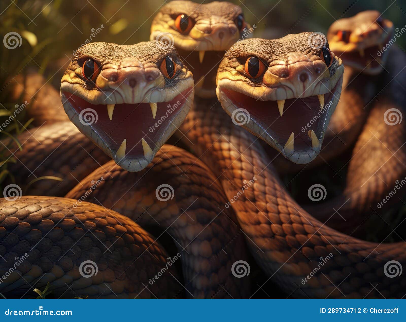 A Group of Snakes Looking at the Camera Stock Illustration ...