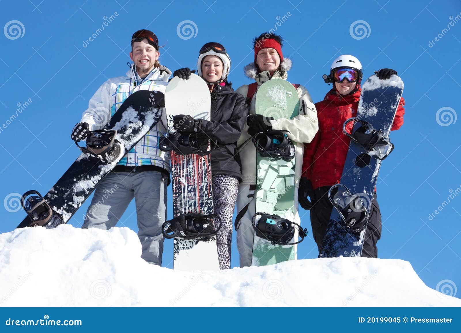 Group of snowboarders stock image. Image of fashion, competition - 20199045