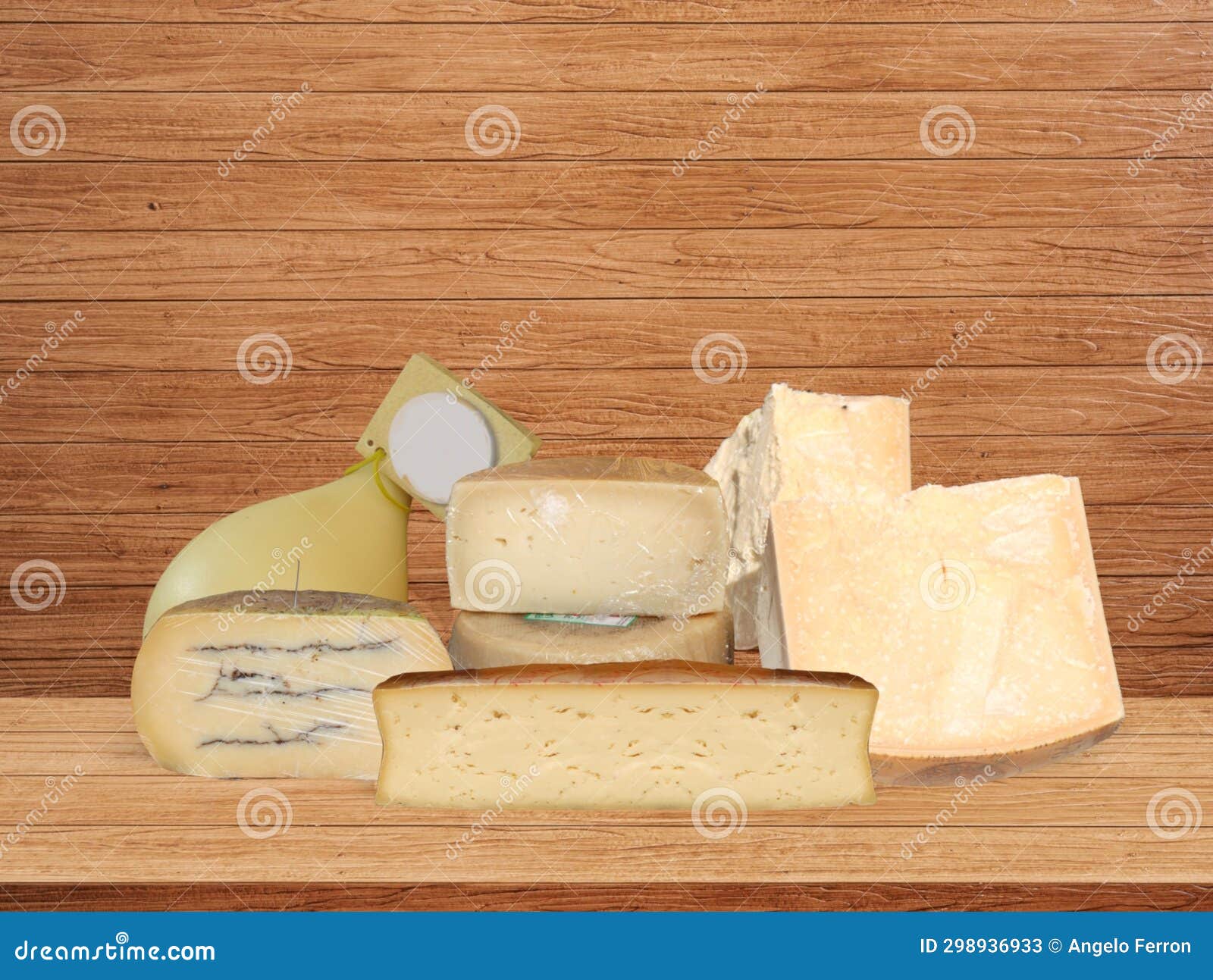 Group of Soft and Aged Cheeses Made by Italy- Stock Image - Image of ...