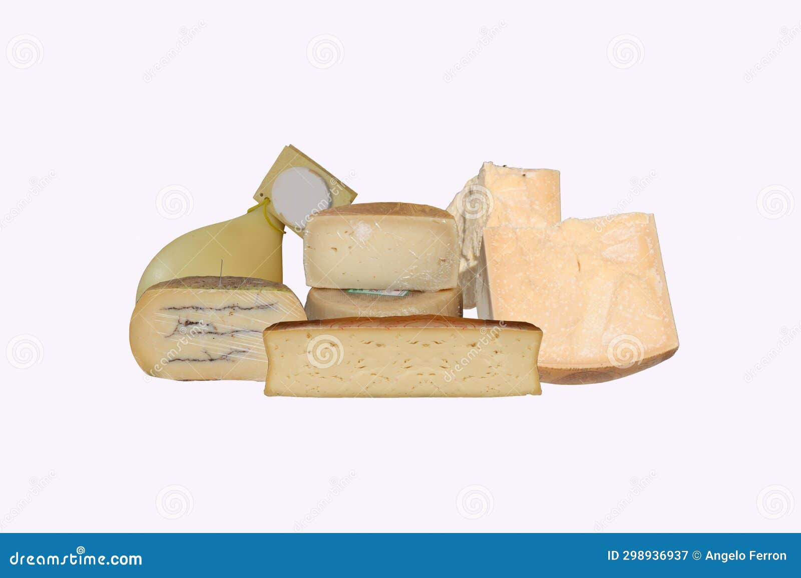 Group of Soft and Aged Cheeses Made by Italy- Stock Image - Image of ...